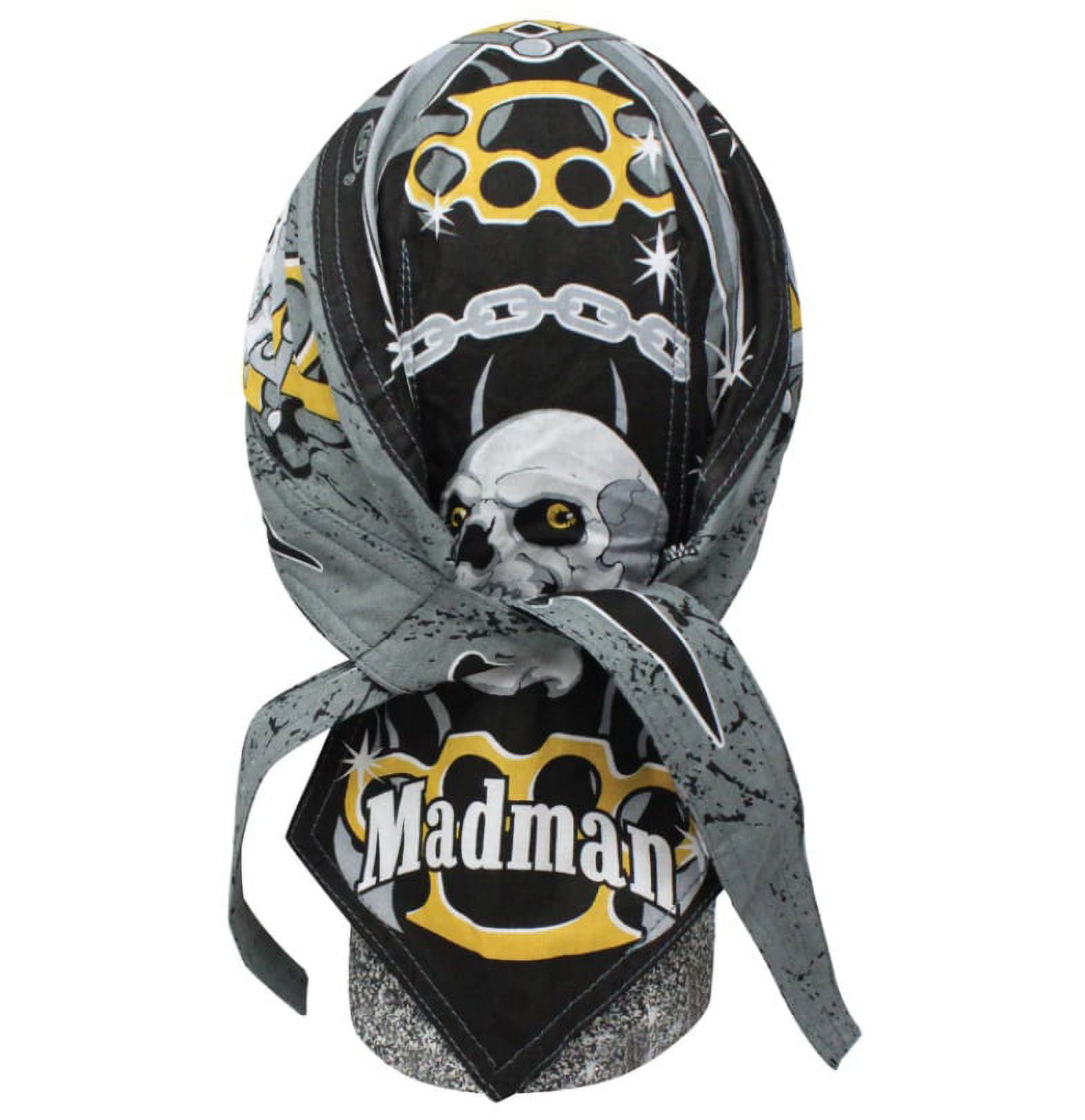 Biker Headwrap Danbanna Deluxe Du-Rag Cap Doo Rag Bandana Mad Man Skull ...
