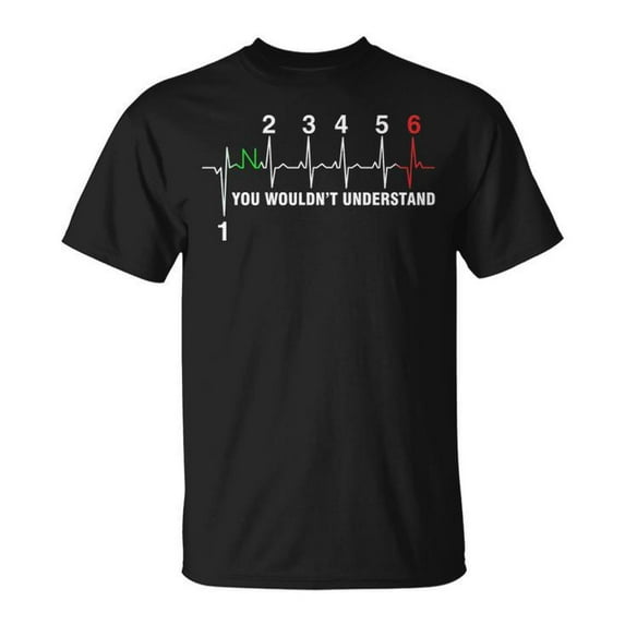 Biker Heartbeat Pulse Graphic Tee Unisex Adult Cotton Casual Motorcycle ...