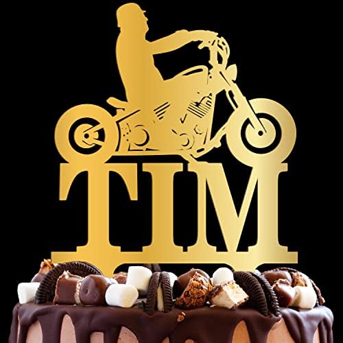 Biker Motorcycle Cake Topper Birtay Cake Topper For Men Customized ...