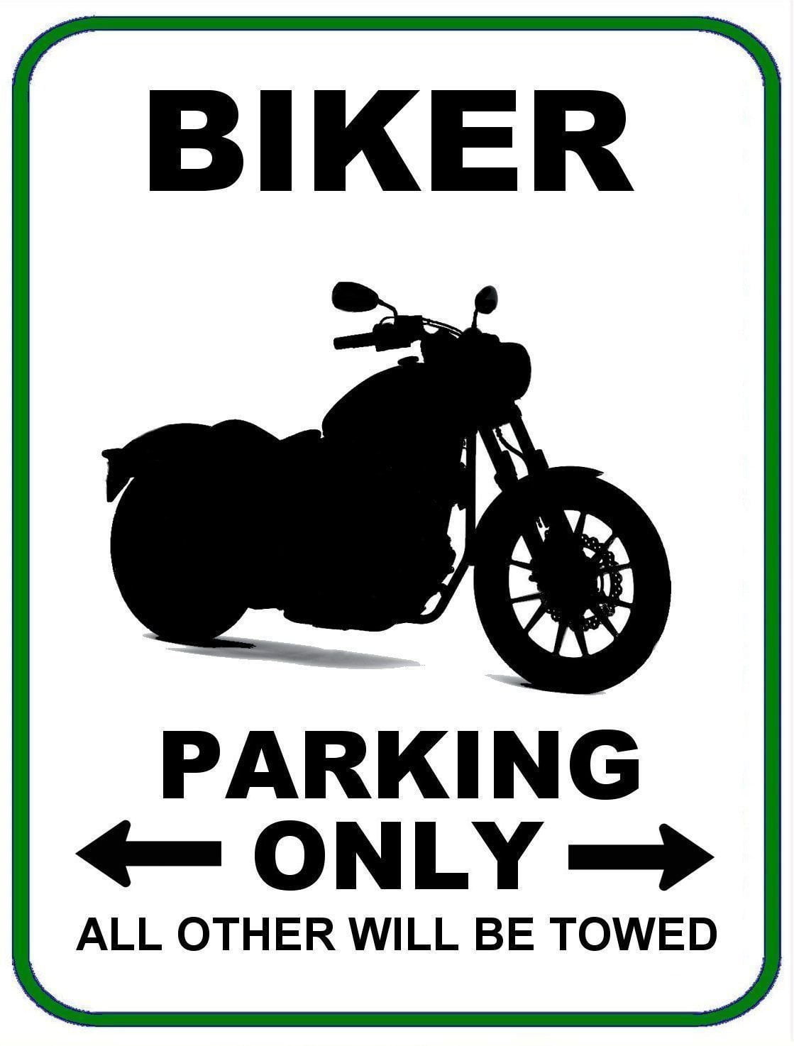 Biker Parking Only (v1) 11 inch by 9.5 inch Laminated Funny Sign ...