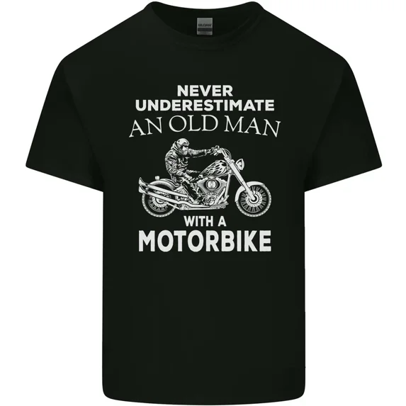 Biker Senior Citizen Motorbike Motorcycle Funny Two Wheeled Humor Tee ...
