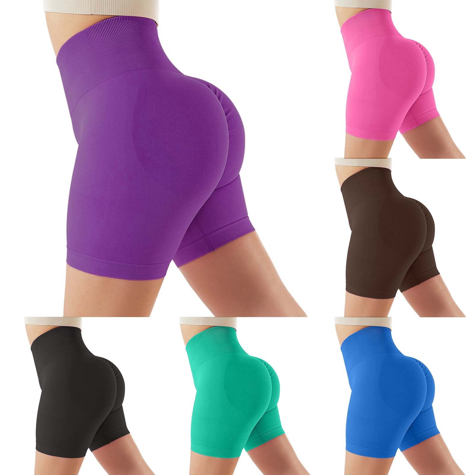 Biker Shorts For Women High Waist Tummy Control Soft Athletic Yoga Butt ...