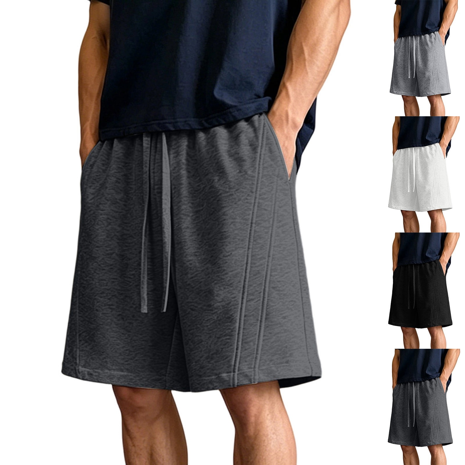 Biker Shorts Men Men's Spliced Sports Shorts Summer Casual Wide Leg ...