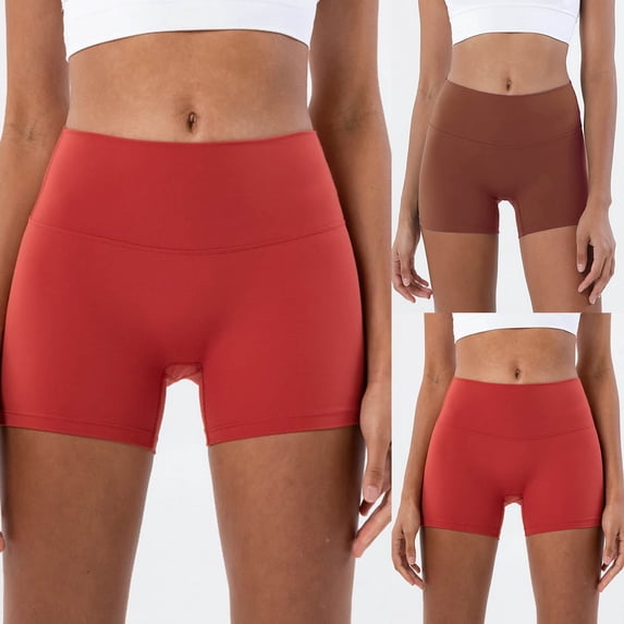 Biker Shorts No Front Seam High Waisted Womens Workout Gym Booty ...