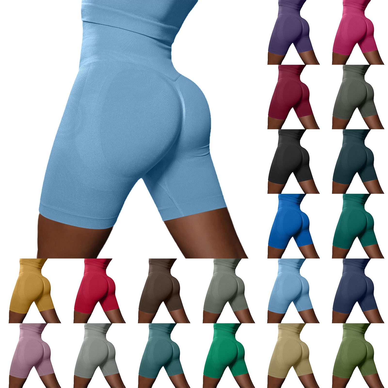 Biker Shorts With Pockets For Women High Waist Spandex Workout Yoga ...