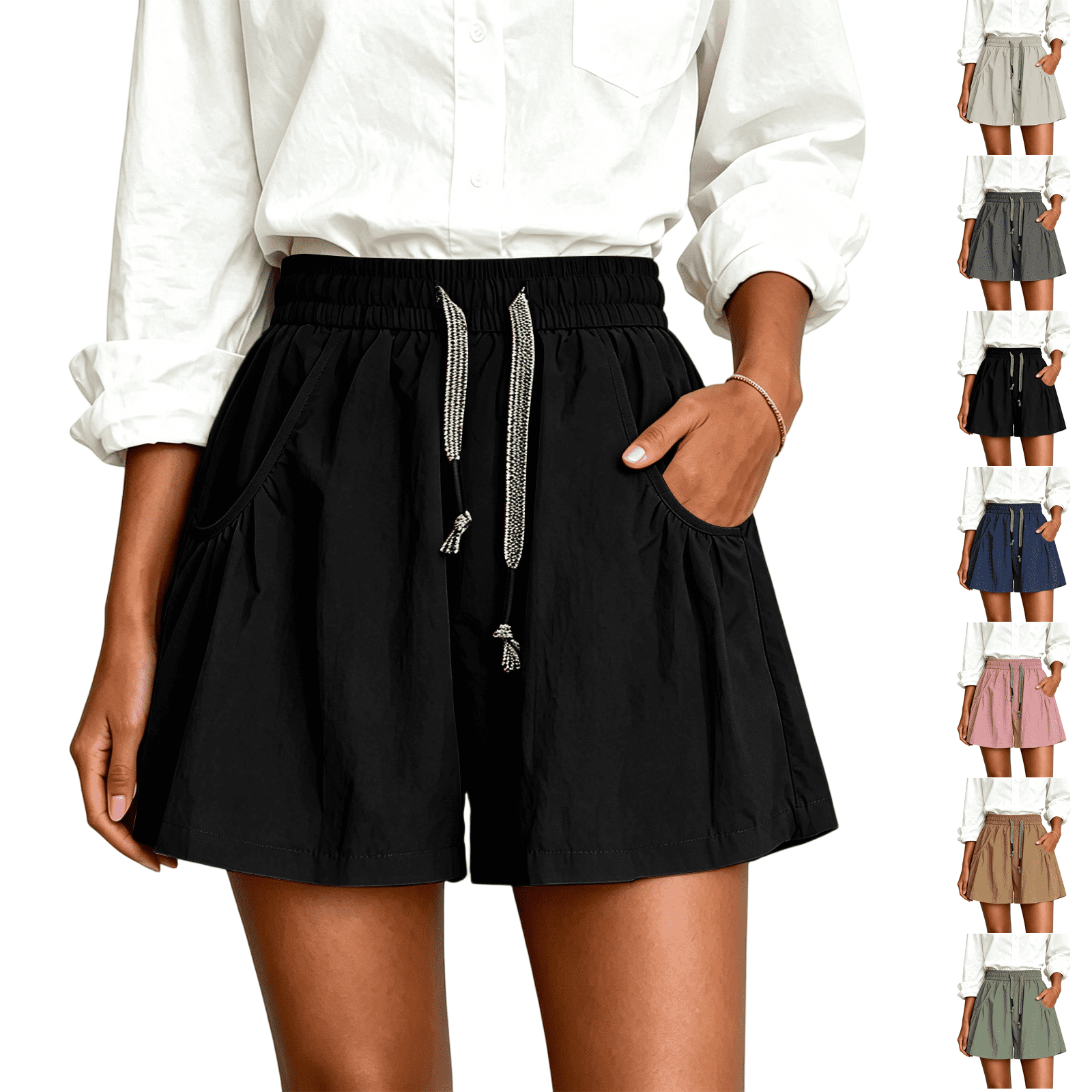 Biker Shorts Women Summer Casual Wide Leg Hiking Running Shorts Pants ...