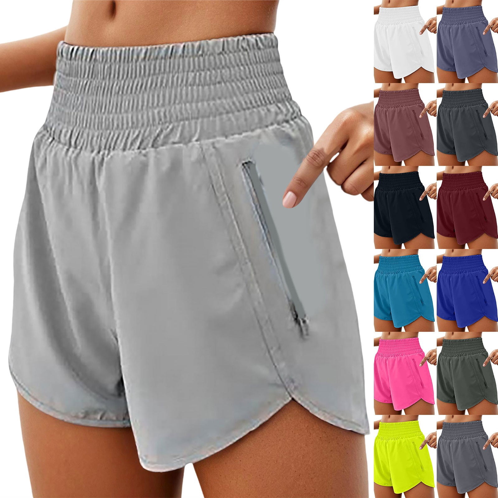 Biker Shorts Women Tummy Control Workout Shorts High Waisted Gym Peach ...
