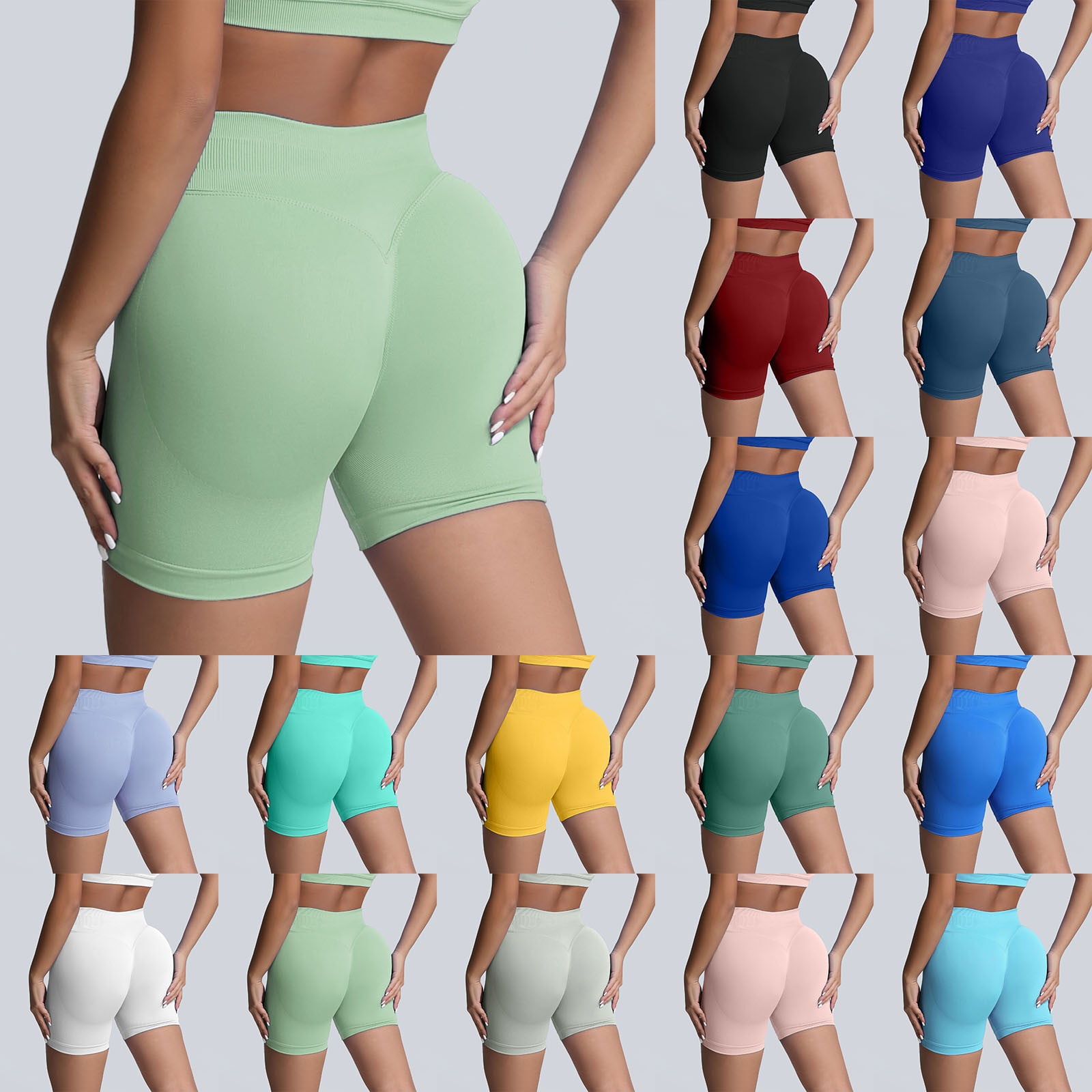 Biker Shorts Women With Pockets High Waisted Workout Spandex Tummy ...