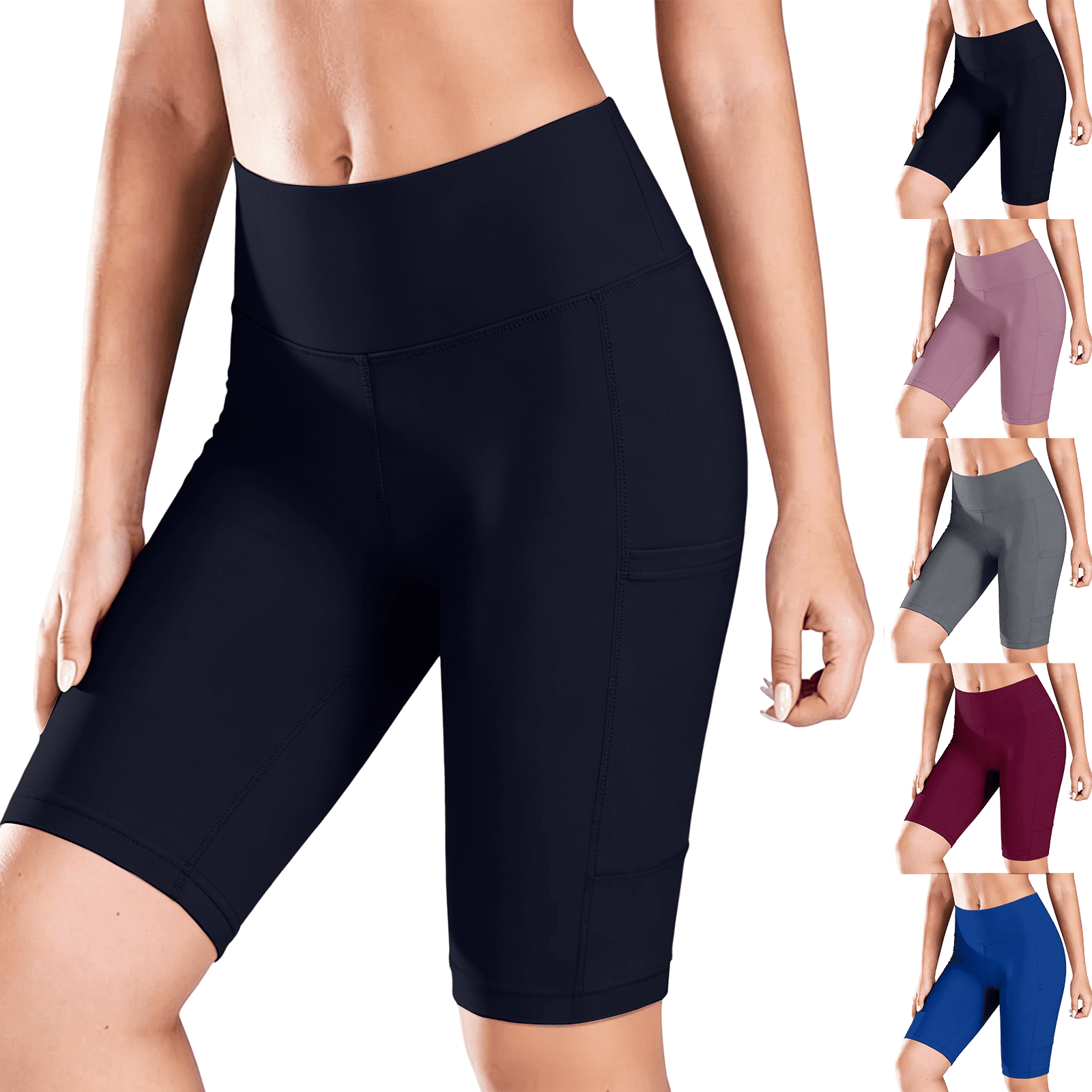 Biker Shorts for Women with Pockets - Booty High Waisted Spandex ...