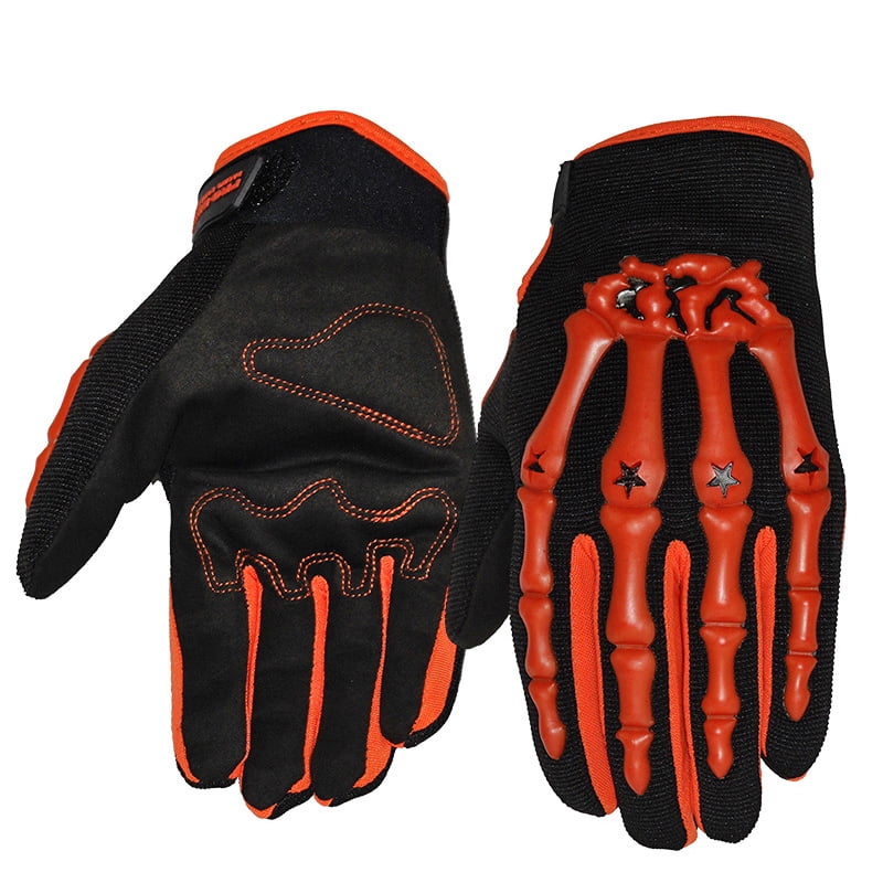 Biker Skeleton Bone Gloves Racing Cycling Motorcycle Mechanics Goth ...