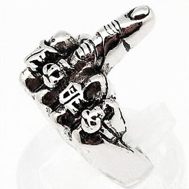 Biker Style - Finger Up Biker Ring Gothic Motorcycle Rings - Walmart.com