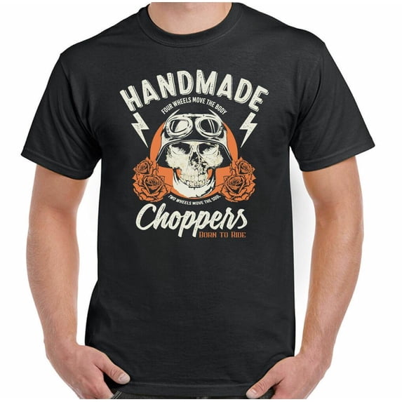 Biker T-Shirt Handmade Choppers Mens Motorbike Motorcycle Bike Tee Top ...