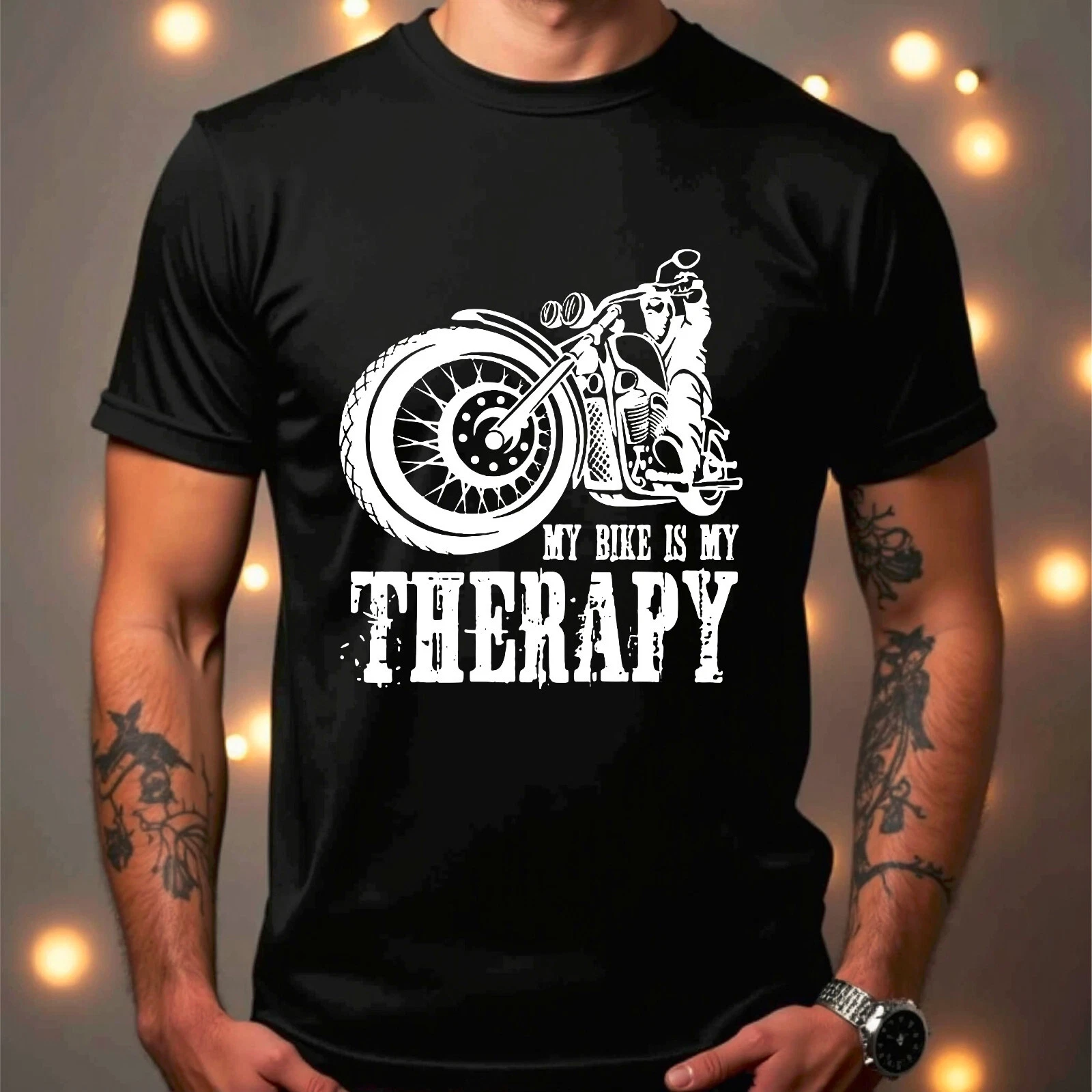 Biker T-Shirt, Mens Motorbike Racer My Bike Is My Therapy Biker Gift Tee, All Sizes S-5Xl ...