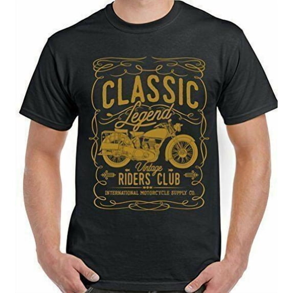 Biker T-Shirt Motorbike Motorcycle Classic Legend Riders Club Mens Bike ...