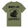 Biker T-shirt, Motorcycle Rider Gift, Lean Into It Inspirational Tee ...