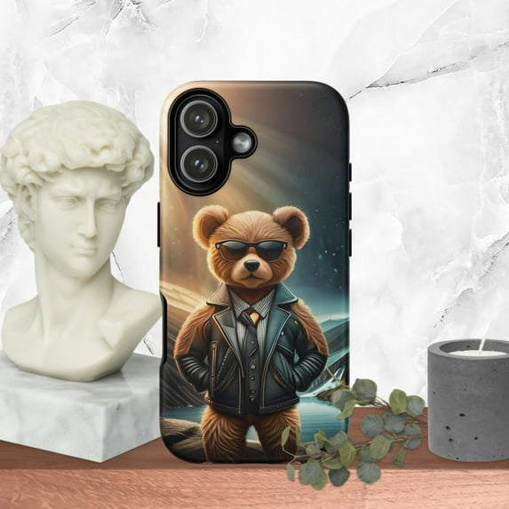 Biker Teddy Leather Jacket Phone Case with iPhone 17 to 11 Pro Max ...