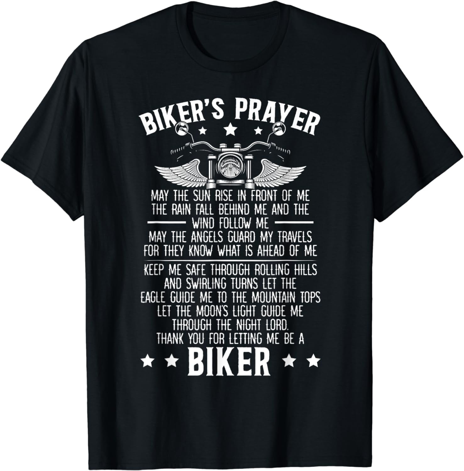 Biker's Prayer Motorcycle Christian Biking Motorcycling T-Shirt ...