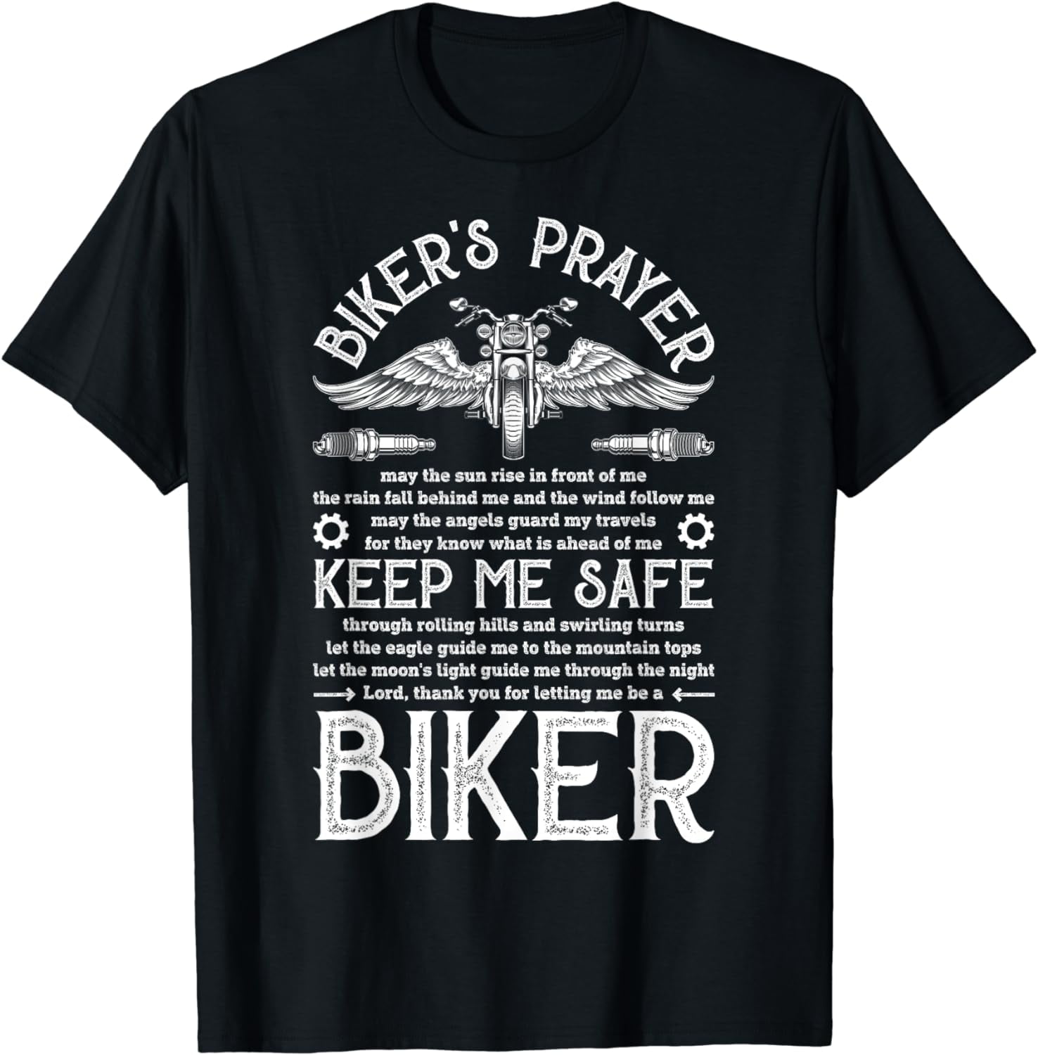 Biker's Prayer Vintage Motorcycle Biker Biking Motorcycling T-Shirt ...
