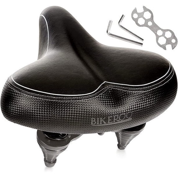 Bikeroo Oversized Comfort Bike Seat, Soft Padded Saddle for Exercise ...