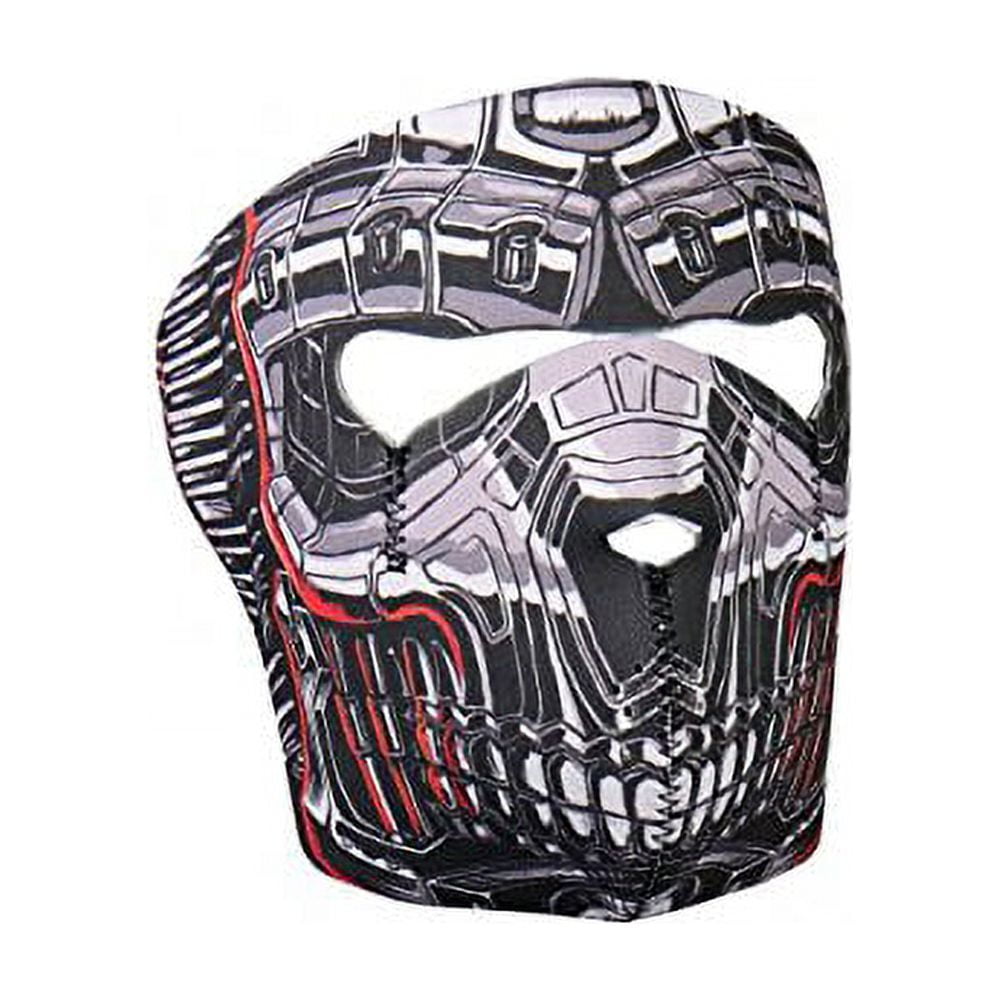 Robo Skull Neoprene Hook & Loop Fastener Face Mask for unisex, Bikers ...