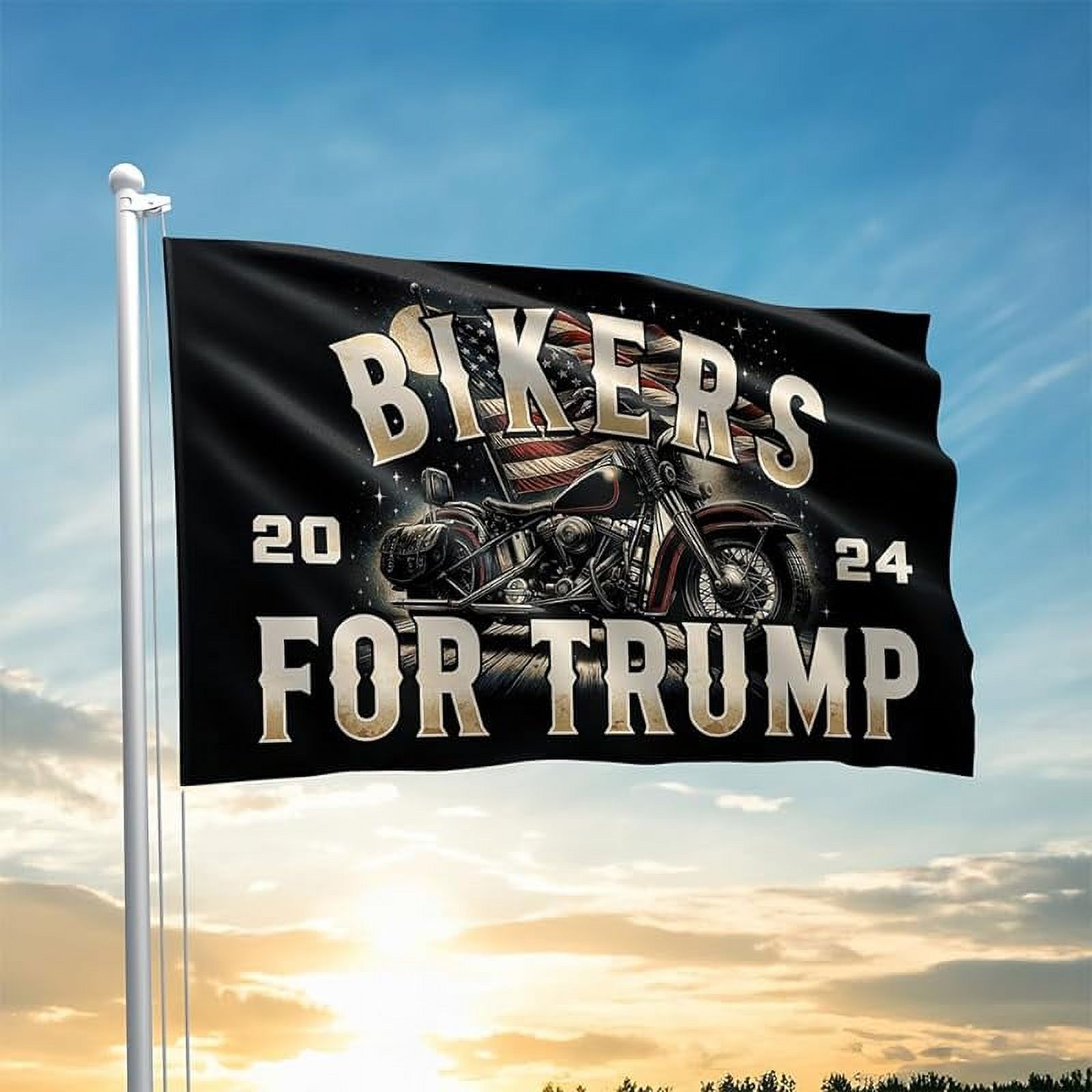 Bikers for Trump 2024 Flag Grommet Flag 4x6 Single Sided Outdoor for ...