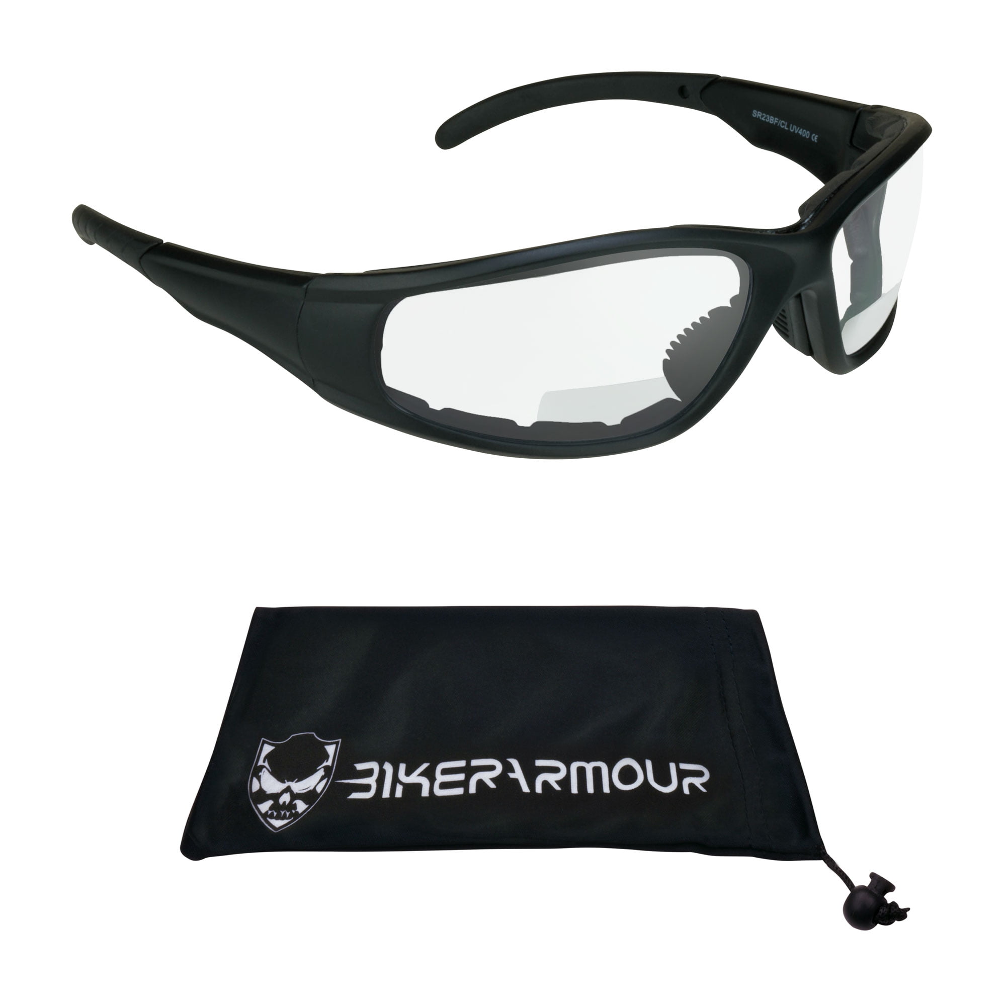 Bikershades BIFOCAL Motorcycle Safety Glasses Z87 Clear Sport Wrap Men ...