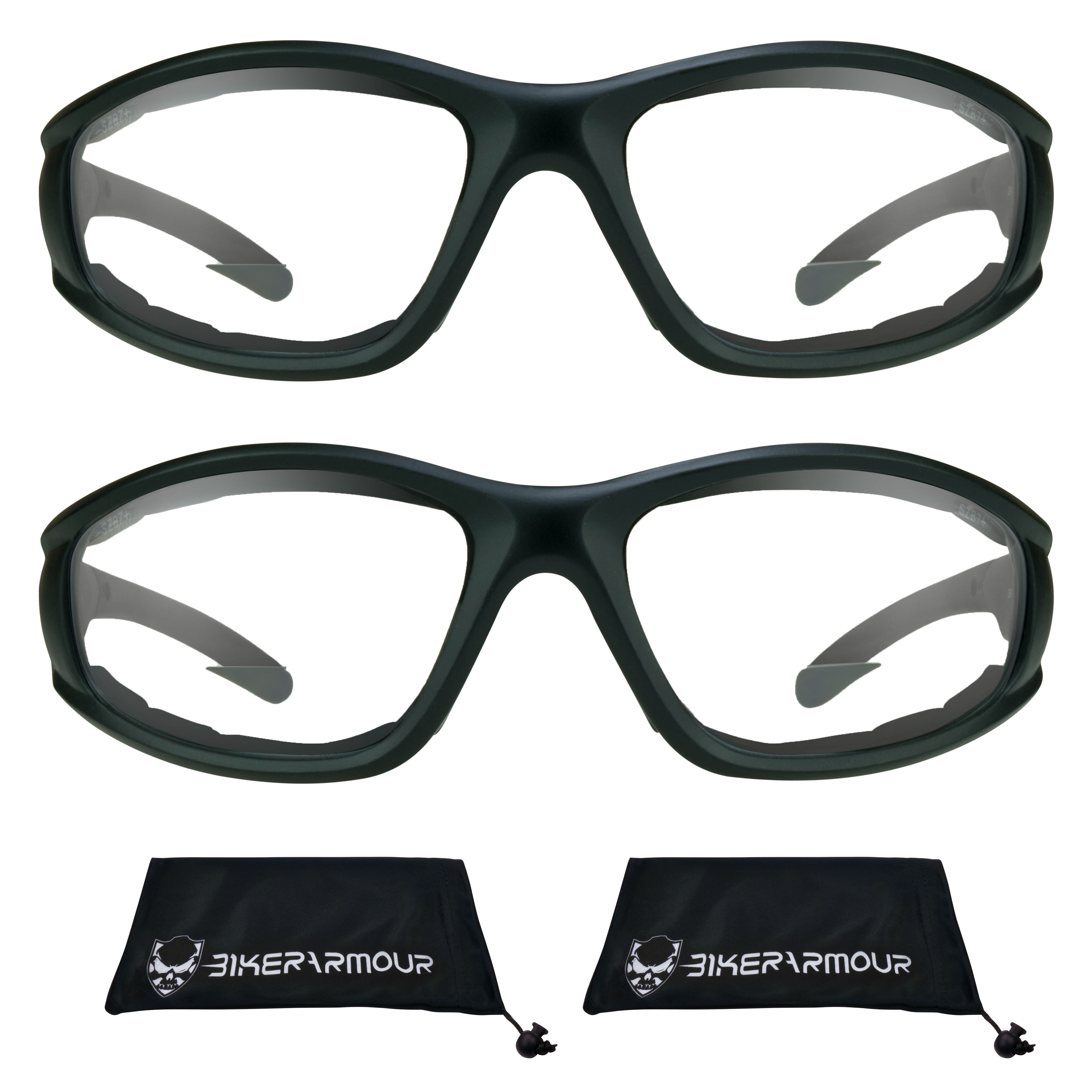 Bikershades BIFOCAL Motorcycle Safety Glasses Z87 Sport Men Women Clear ...