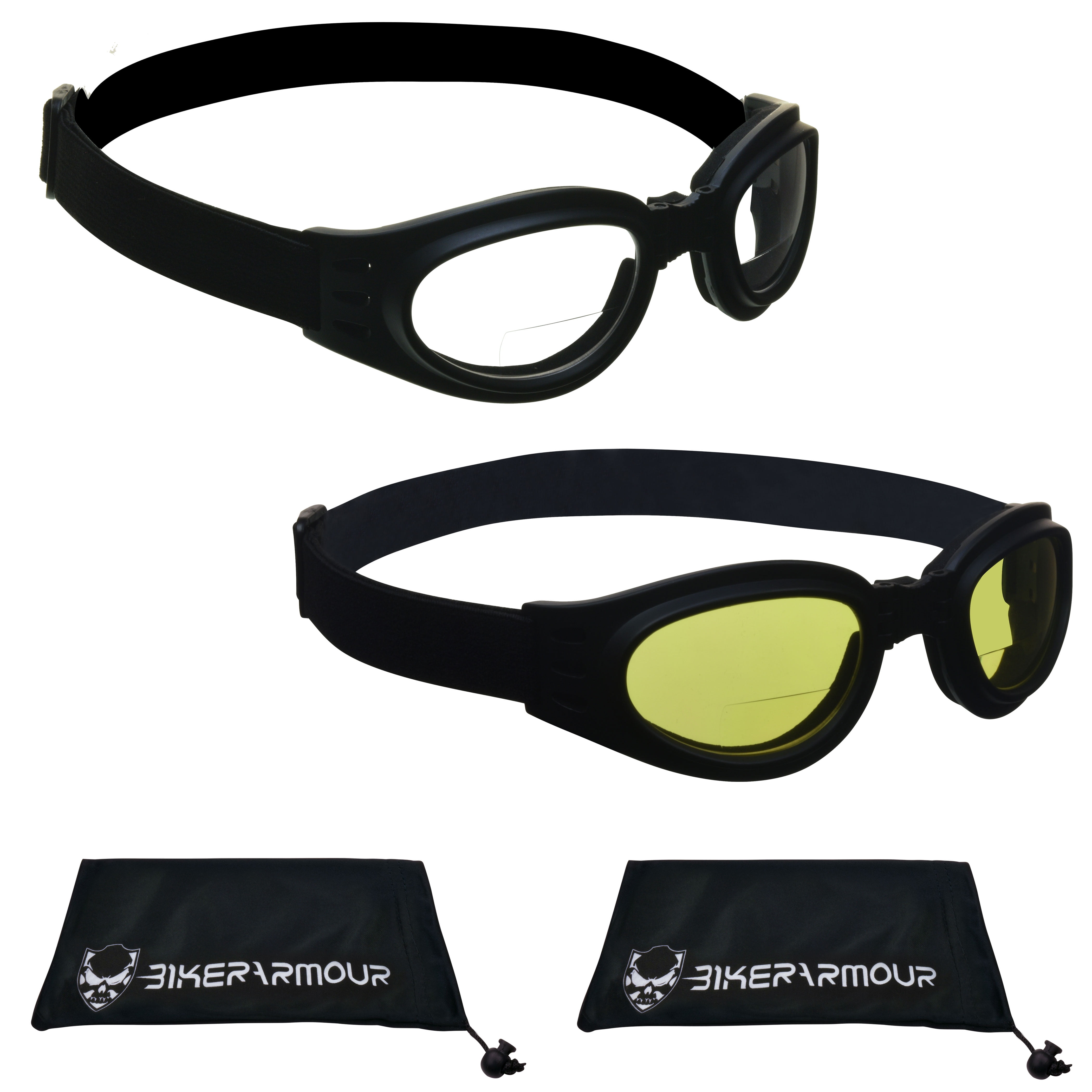 Bikershades Motorcycle BIFOCAL Safety Goggles Reader Sunglass Foldup ...