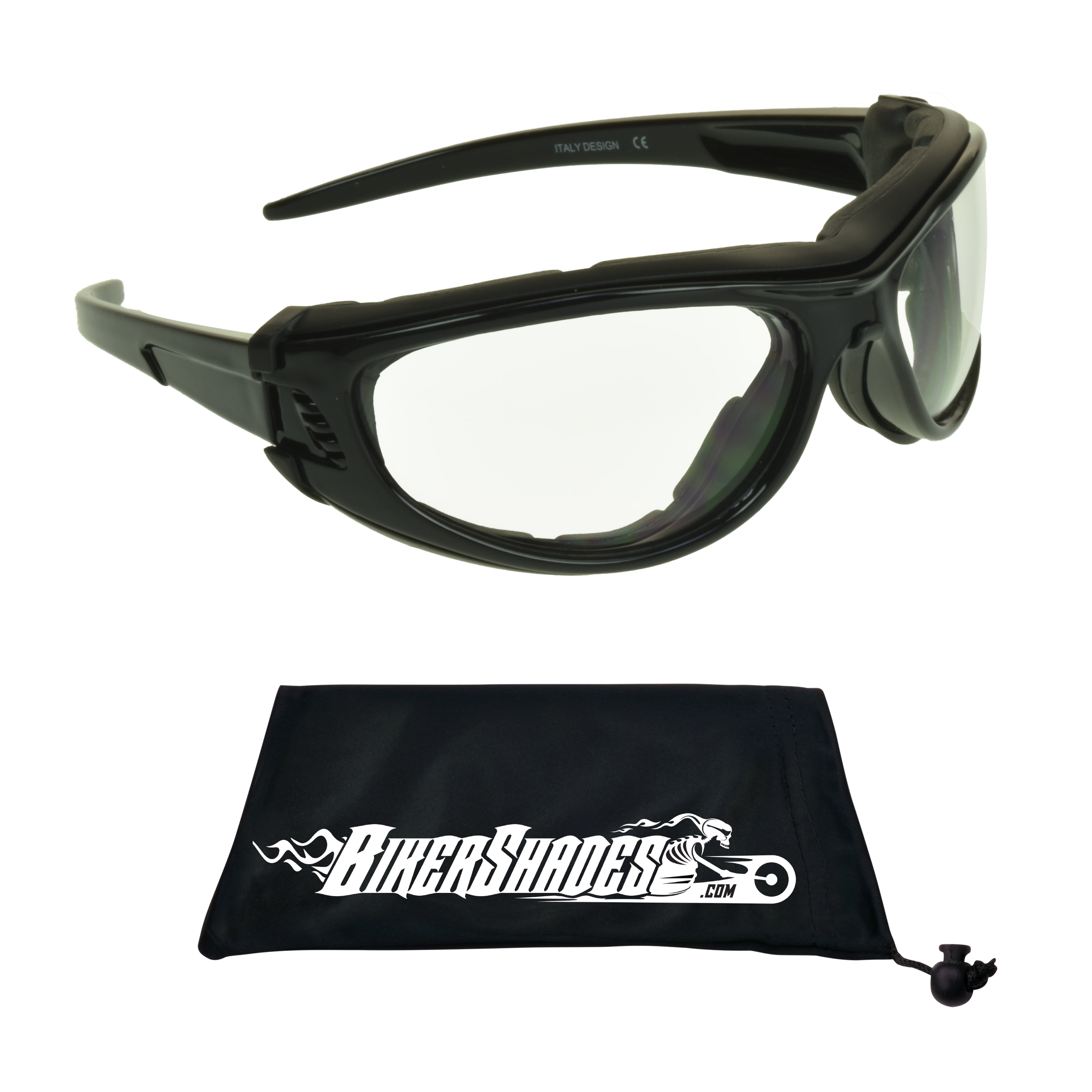 Bikershades Motorcycle Biker Riding Safety Glasses Foam Padded Men ...