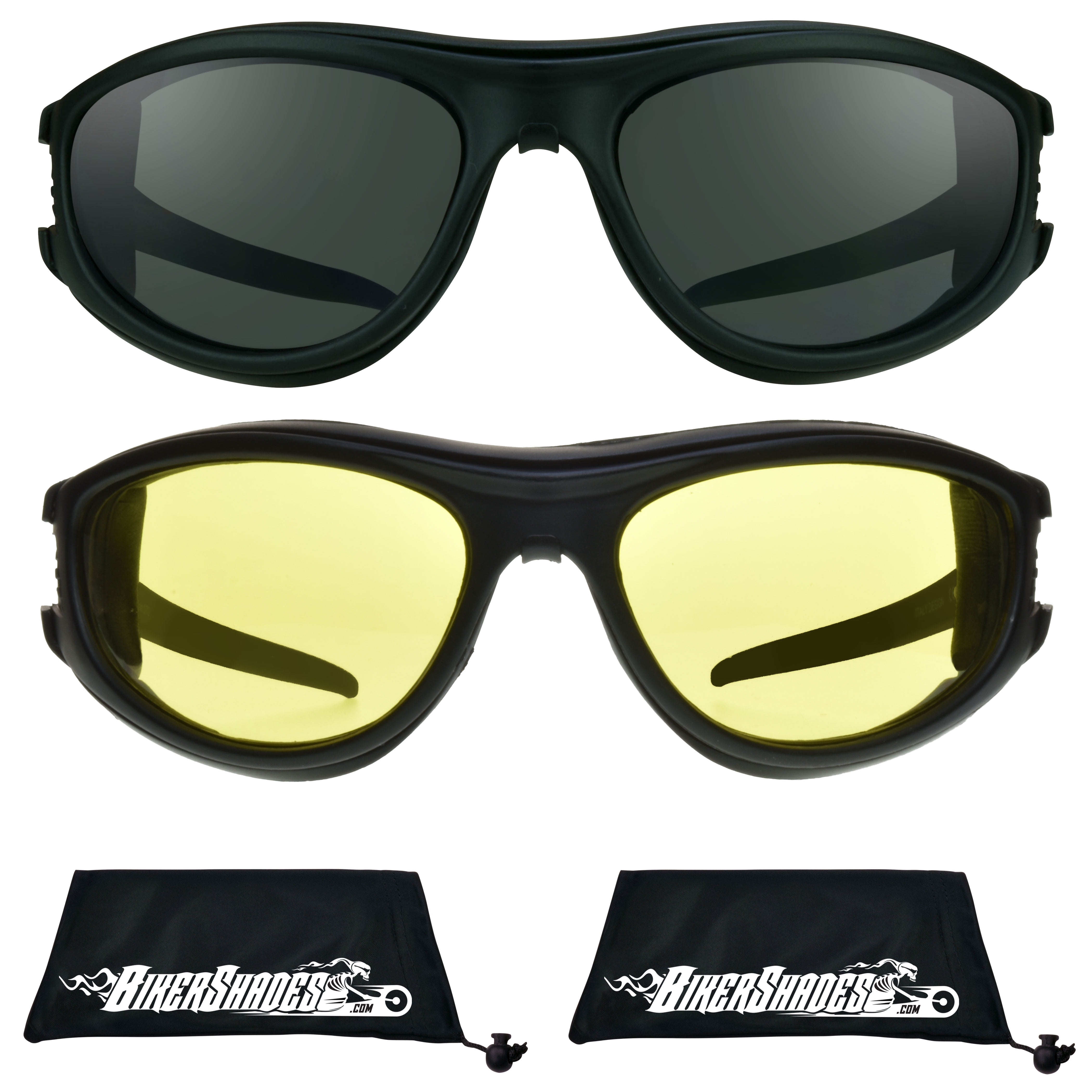 Bikershades Motorcycle Biker Riding Safety Glasses Foam Padded Men ...