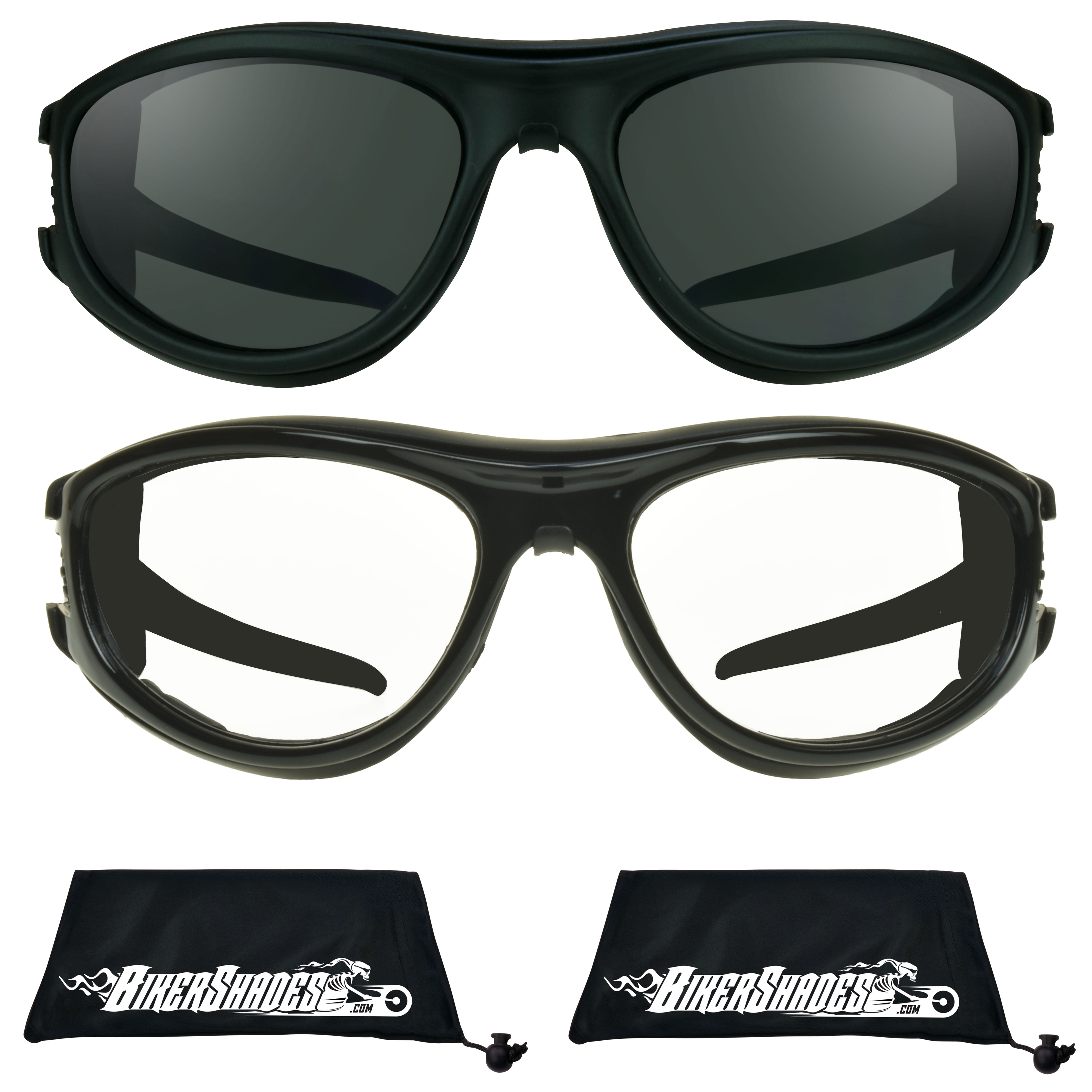 Bikershades Motorcycle Biker Riding Safety Glasses Foam Padded Men ...