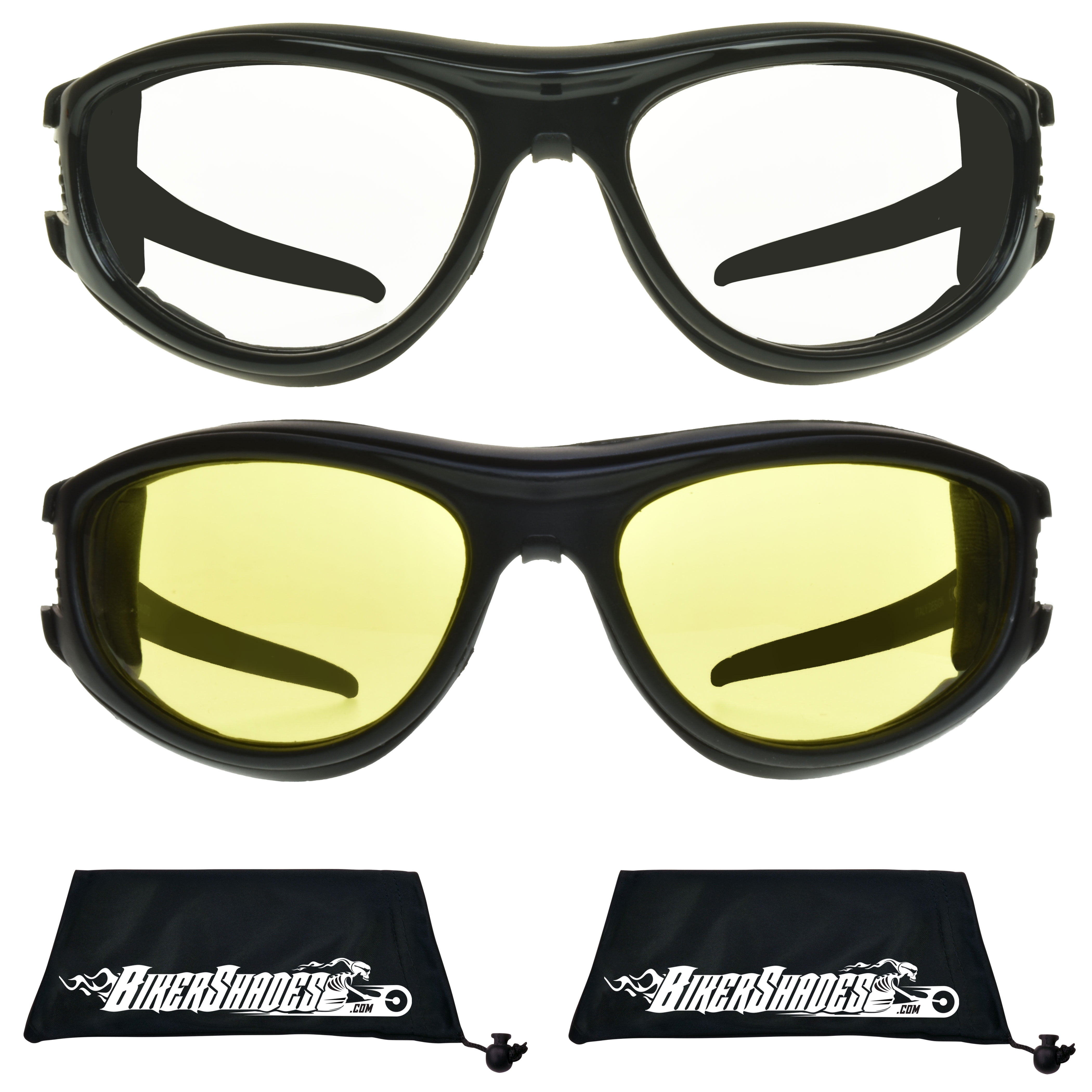 Bikershades Motorcycle Biker Riding Safety Glasses Foam Padded Men ...