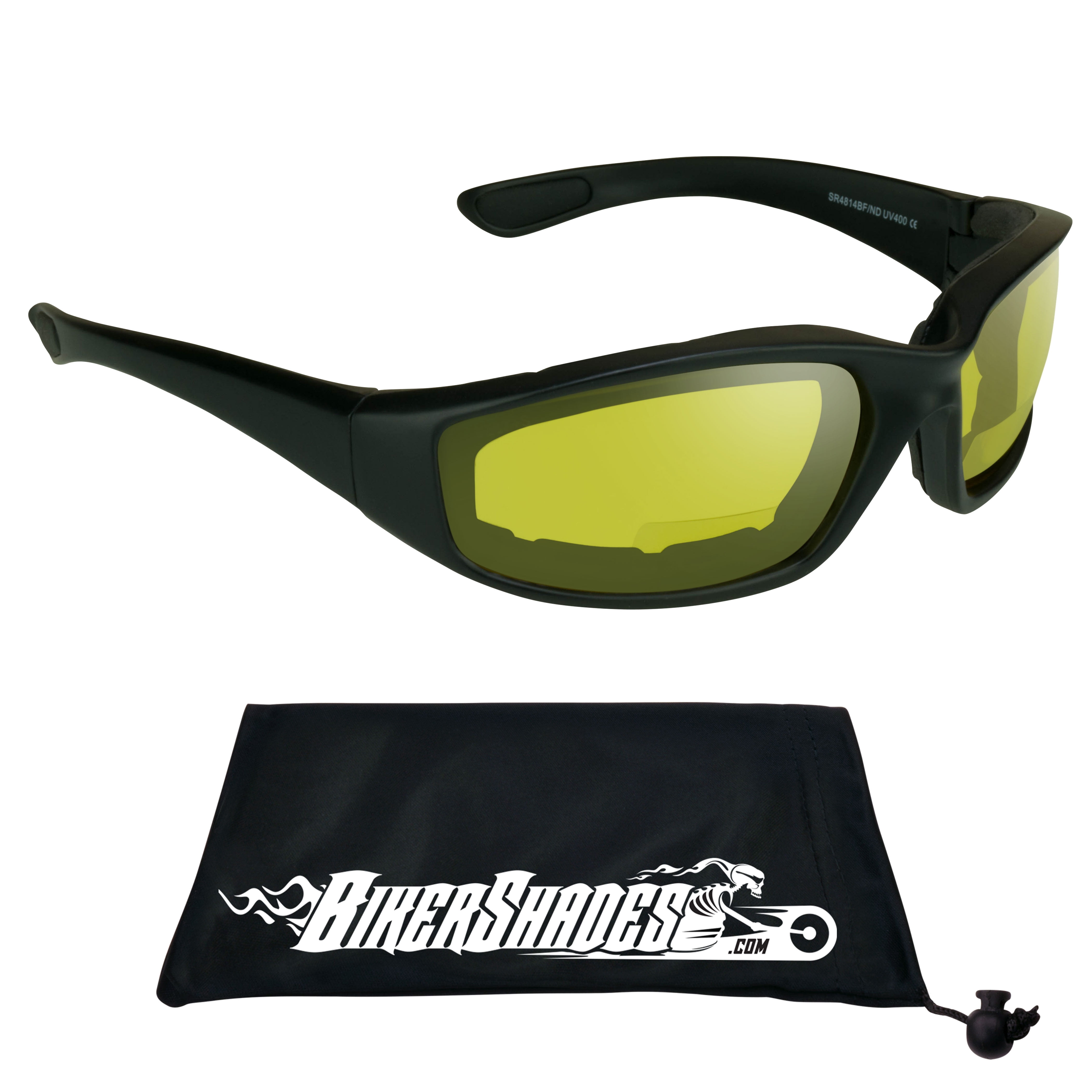 Bikershades Motorcycle Safety Bifocal Reader Sunglasses Z87 Foam Padded ...