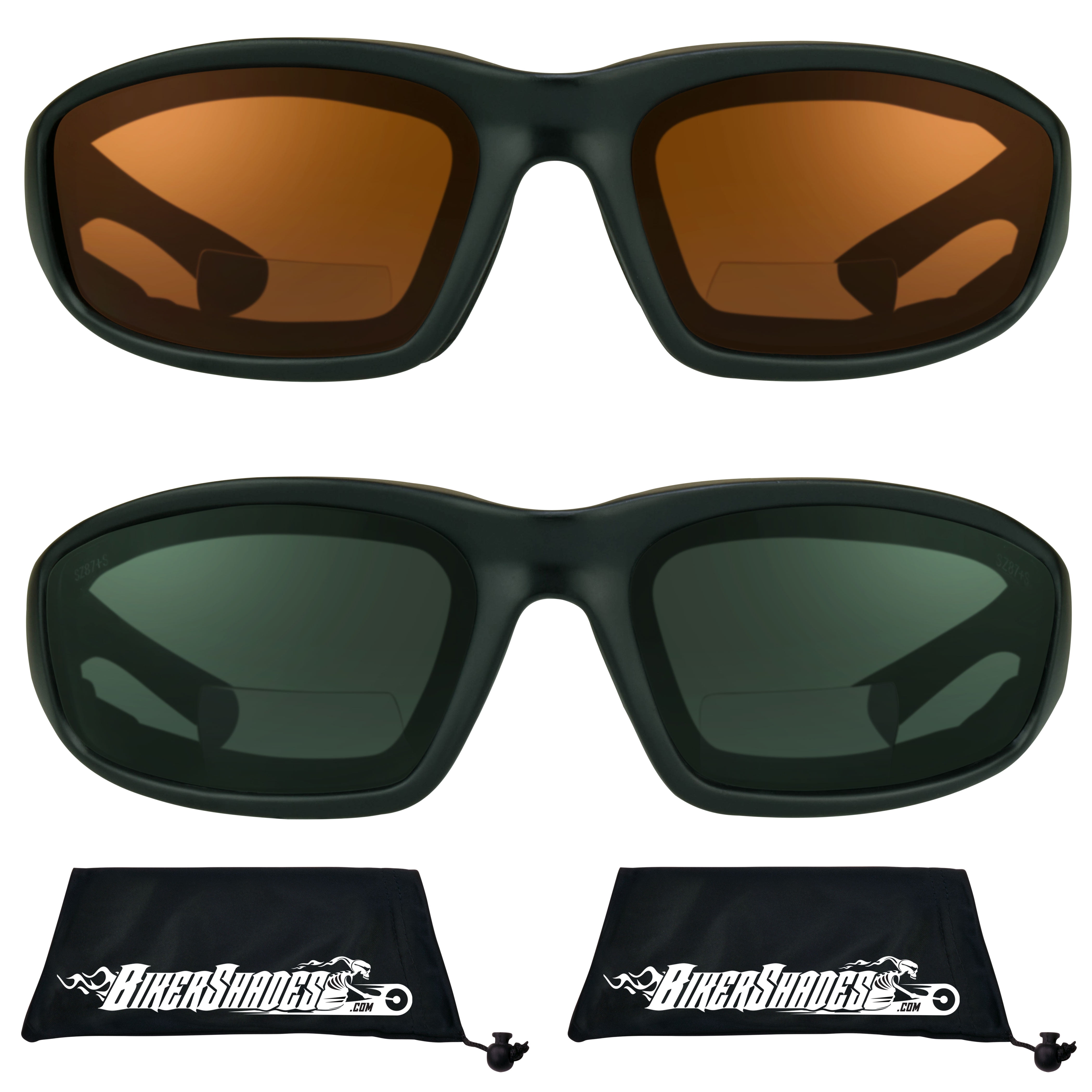 Bikershades Motorcycle Safety Bifocal Reader Sunglasses Z87 Foam Smoke ...