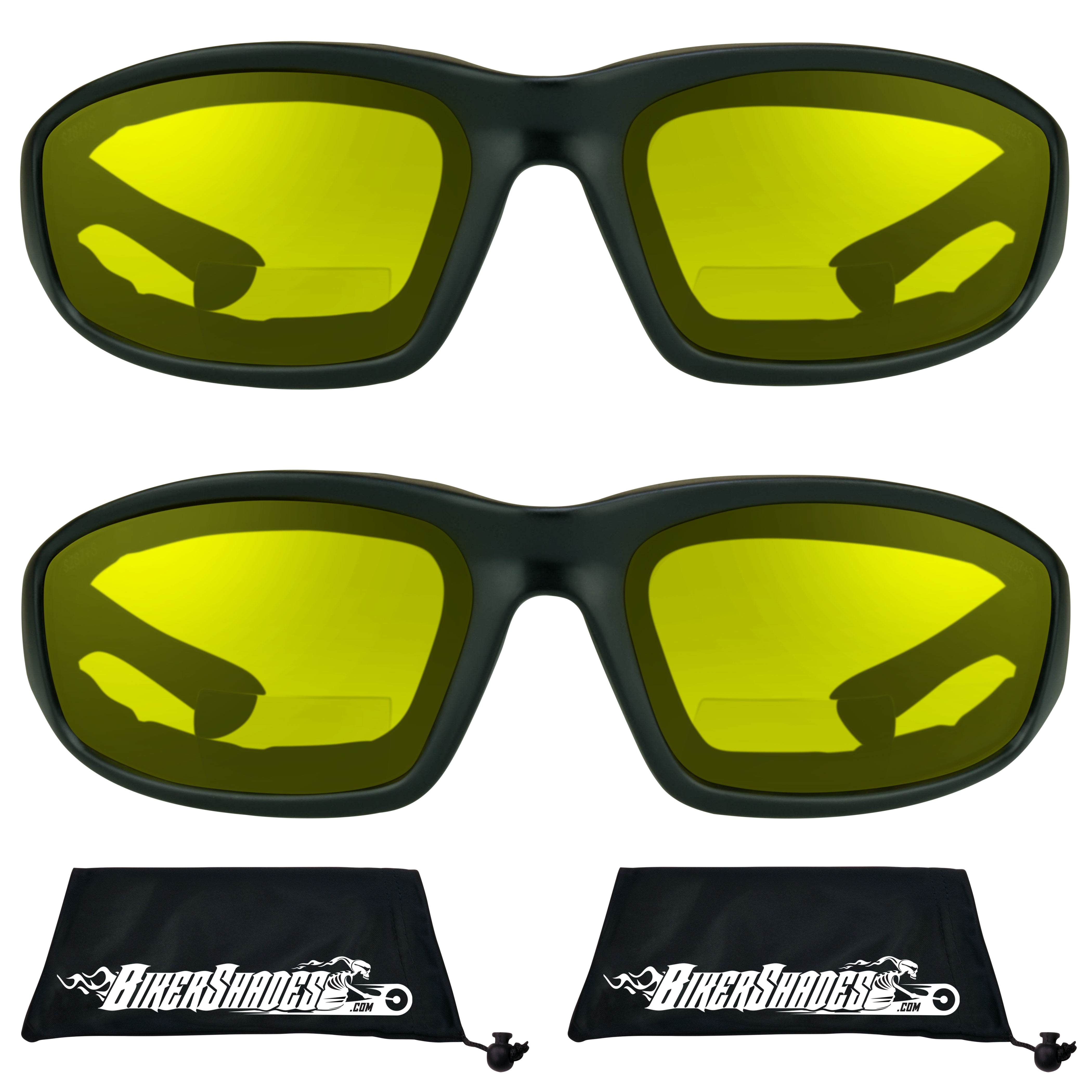 Bikershades Motorcycle Safety Bifocal Reader Sunglasses Z87 Foam Yellow ...