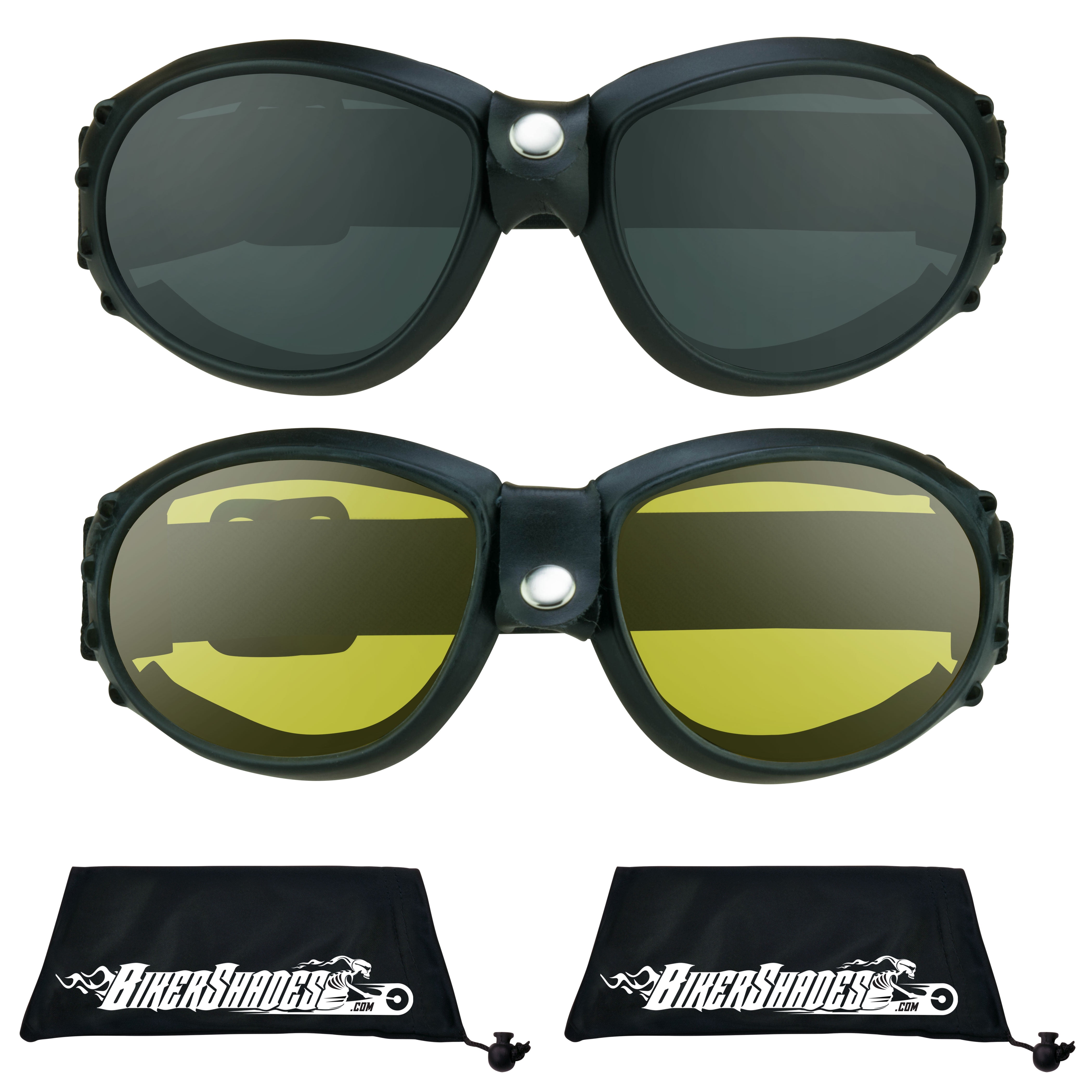 Bikershades Motorcycle Safety Goggles Foam Padded Men Women Large ...