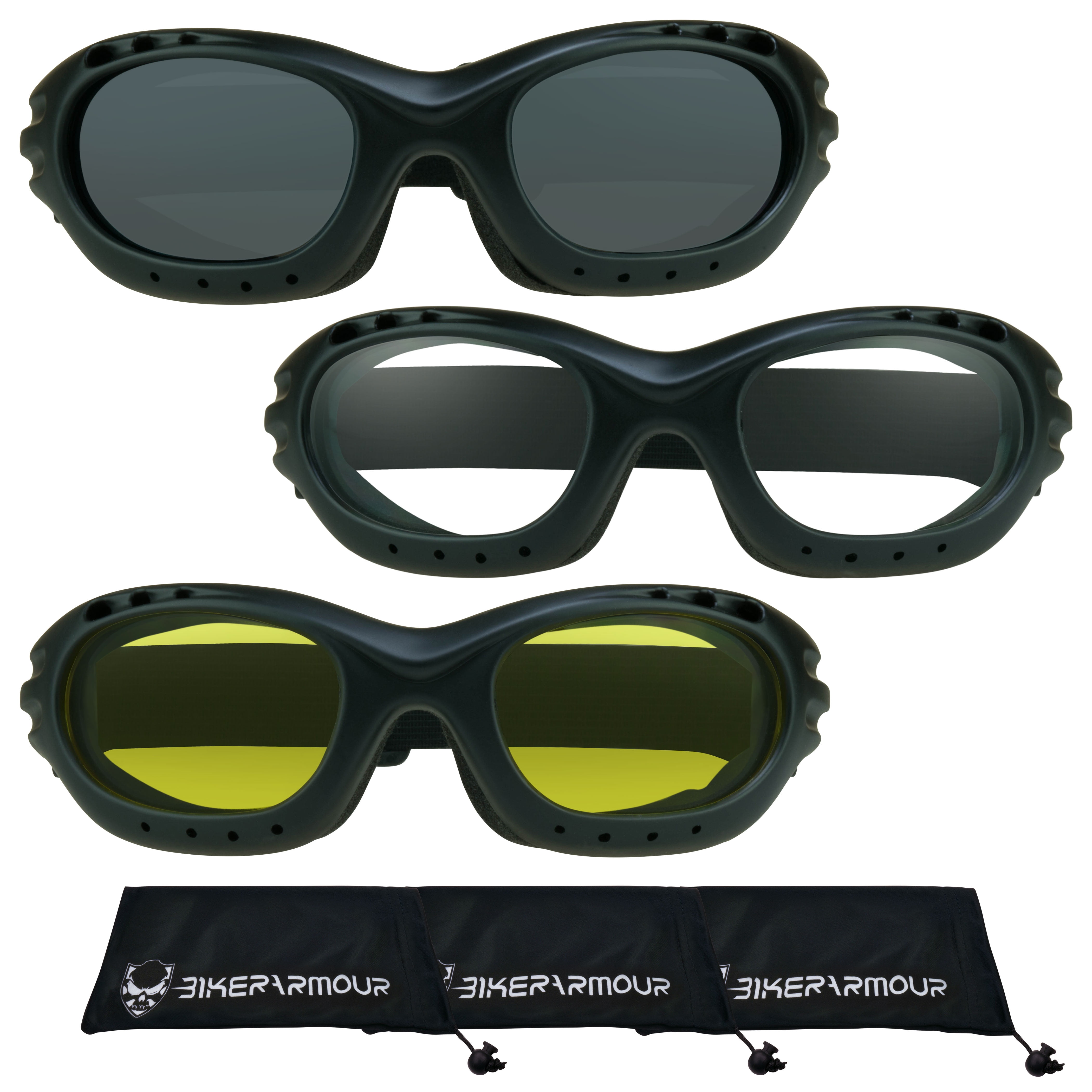 Bikershades Motorcycle Safety Riding Goggles Men Women. Polarized Lens ...