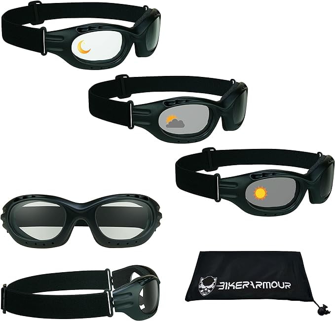Bikershades Motorcycle Safety Riding Goggles Men Women. Polarized Lens ...
