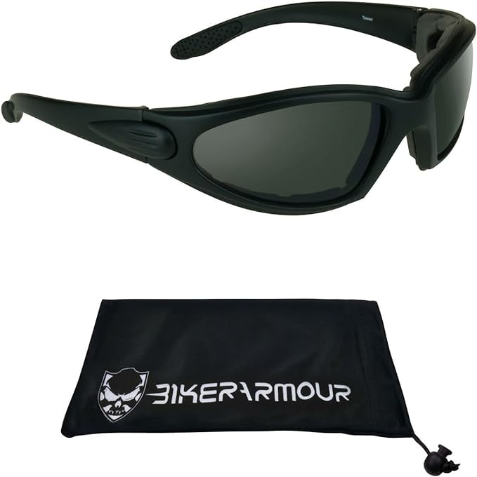 Bikershades Motorcycle Safety Sunglass Foam Padded Men Women Wide ...