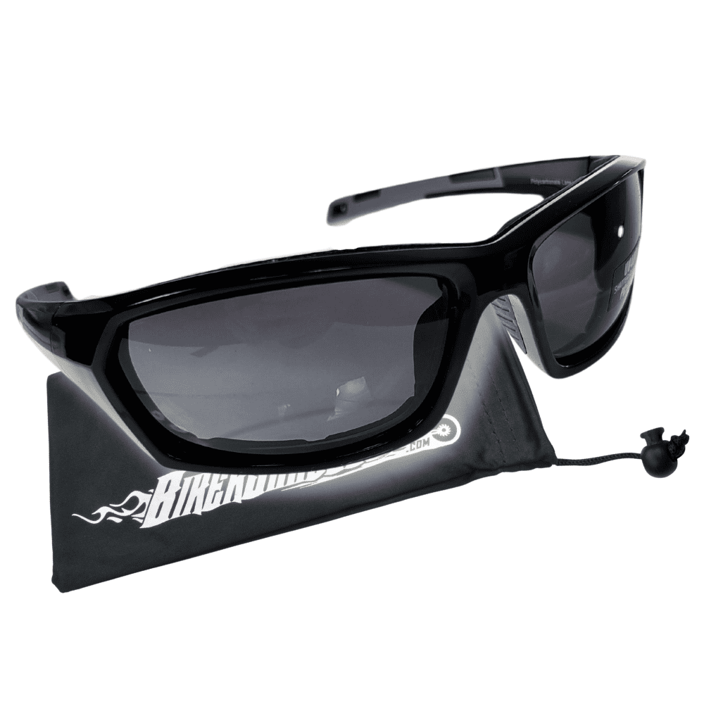 Bikershades Motorcycle Safety Sunglasses with Foam Padded Cushion Wind ...