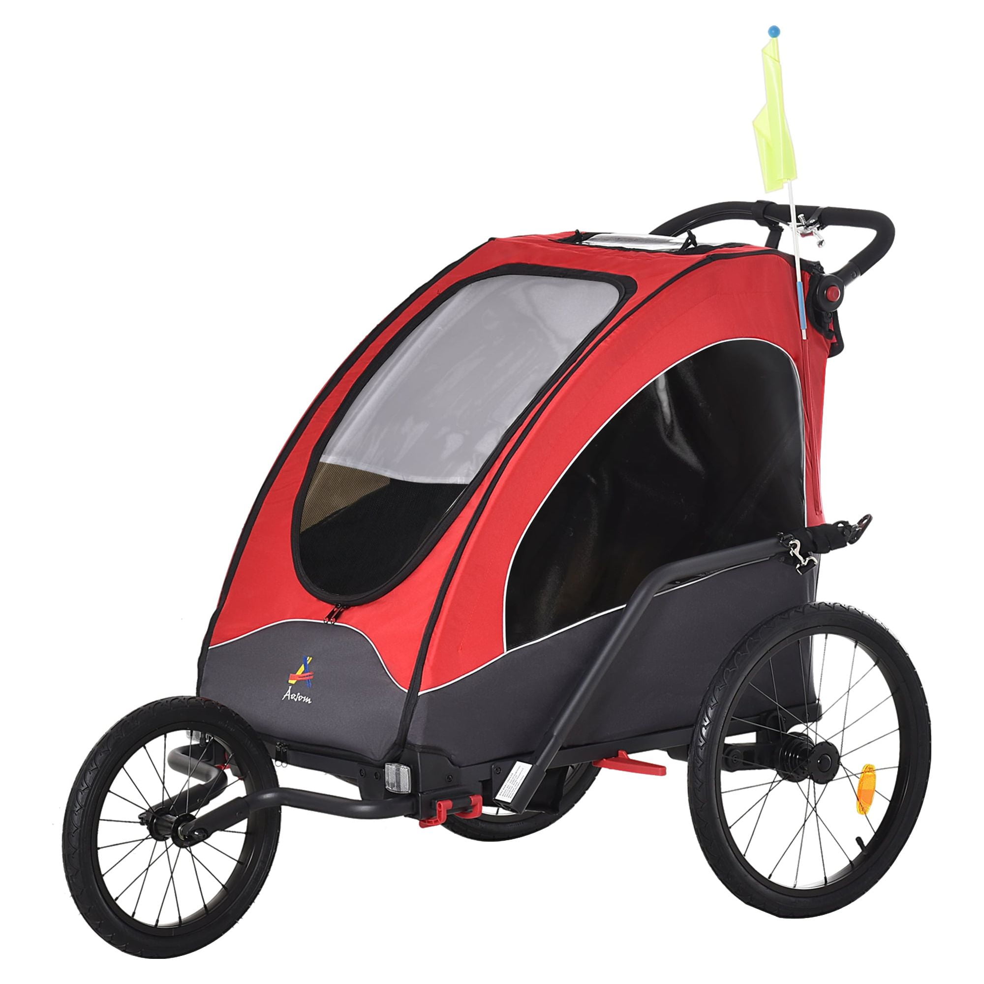 Bikes Aosom Bike Trailer for 3 In1 Foldable Jogger Stroller Stroller ...