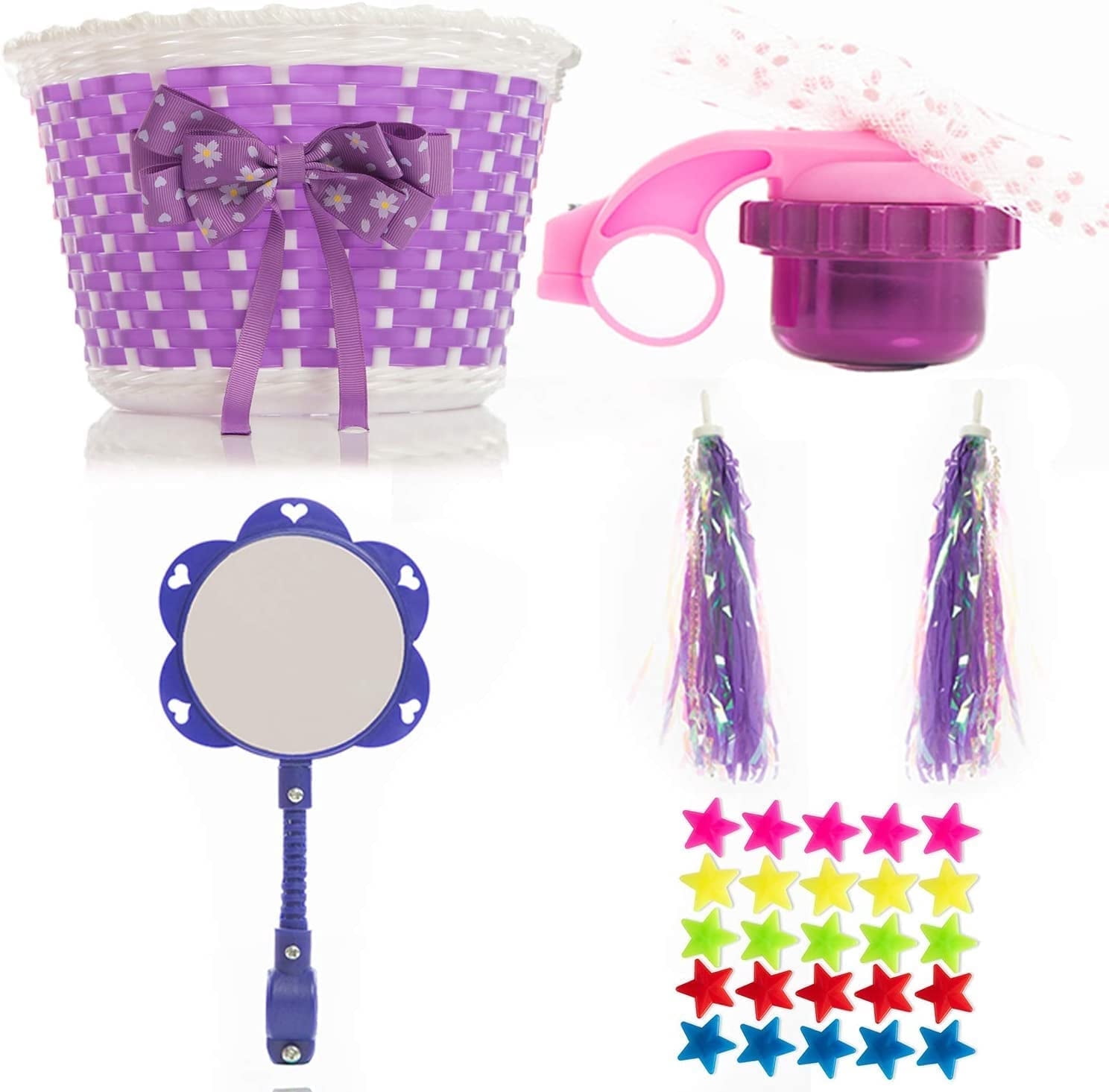 Bikes on Hikes Girls Bicycle Decorations Set - Fun Bicycle Decor w ...