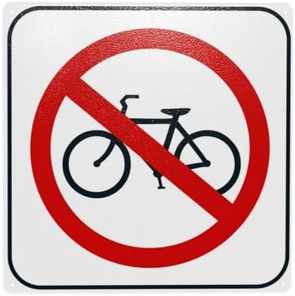 No Bikes Sign, No Bike Symbol Warning Sign, Bike Security Metal Signs ...