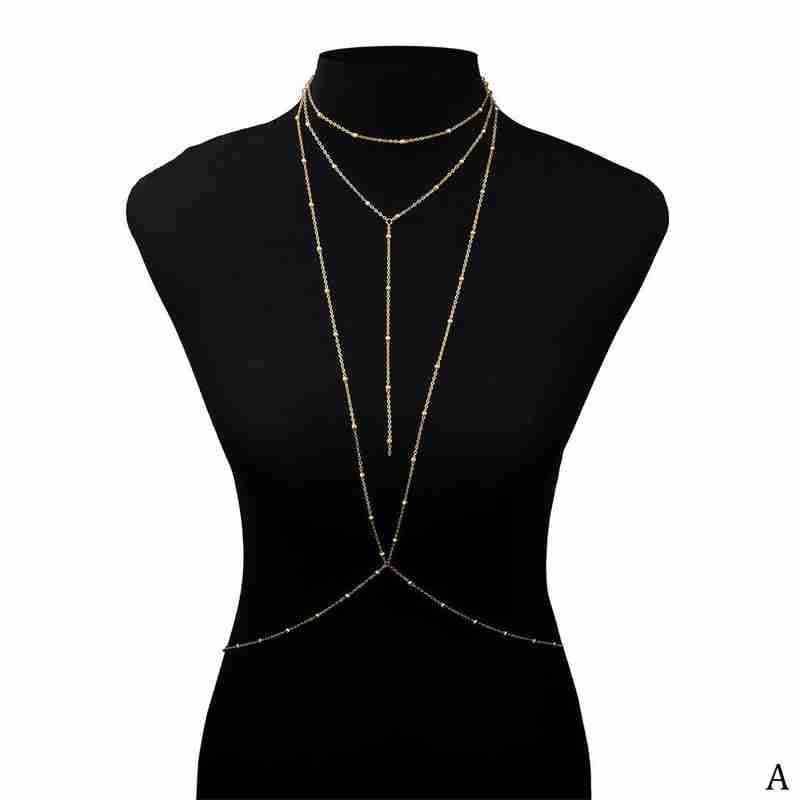 Bikini Body Chain Sexy Chest Chain Belly Chain Cross Simple Chain Beach