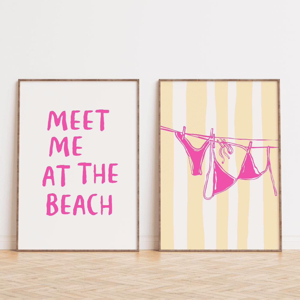 Bikini Clothesline Coastal Beach Preppy Poster Prints, Poster Only ...
