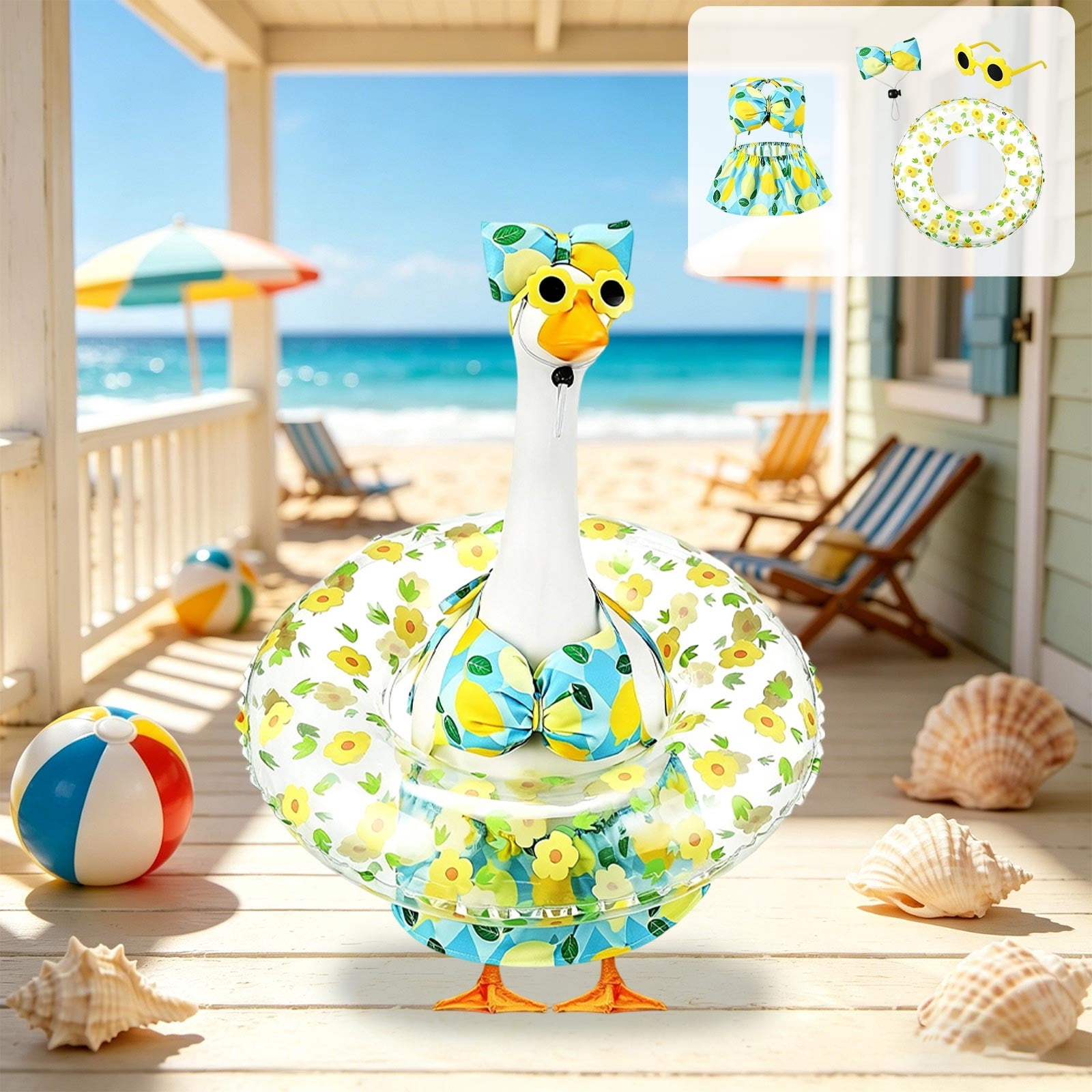 Bikini Goose Outfit Patio Lawn Decor Polyester Costume Set Cute Pool ...