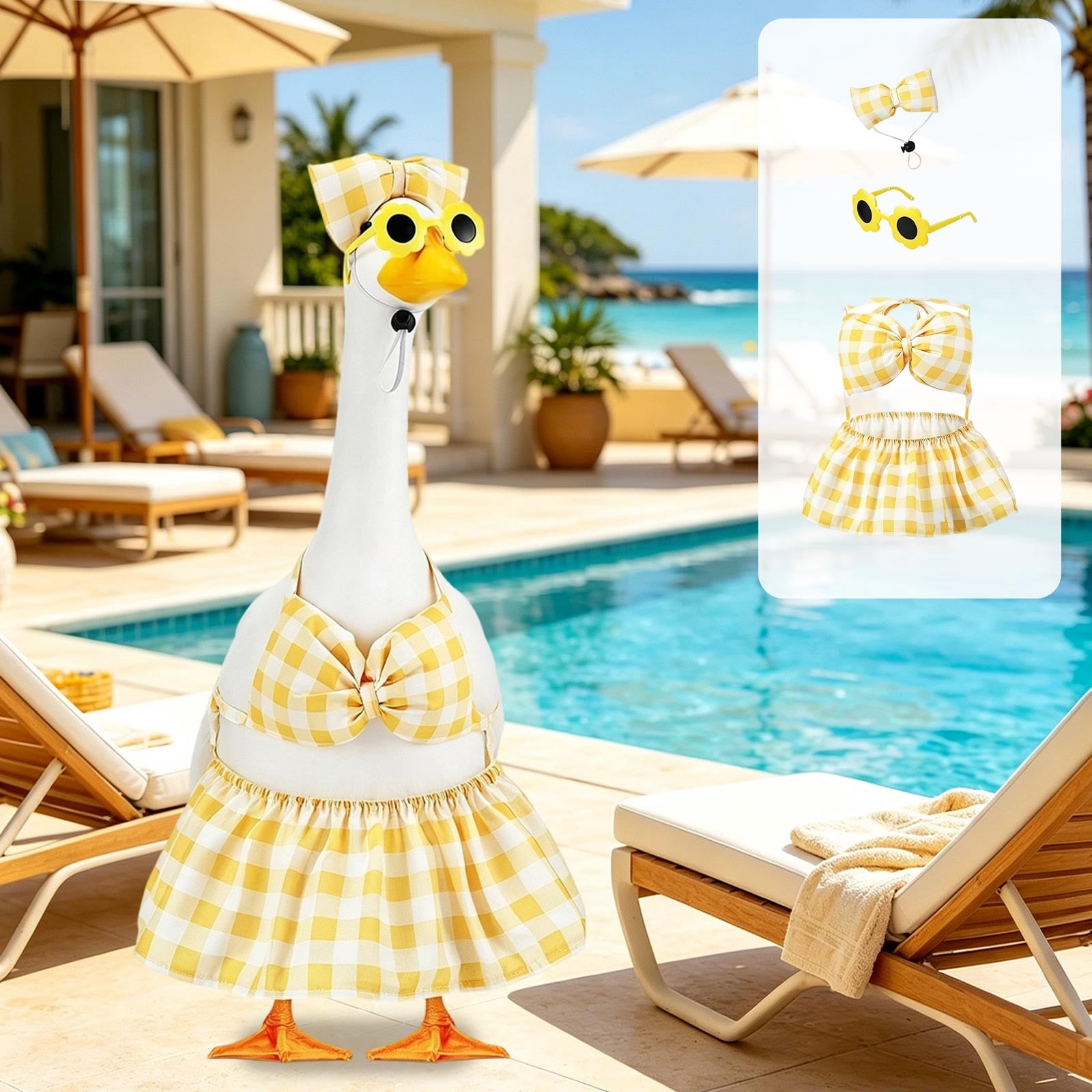 Bikini Goose Outfit for Lawn Goose - Outdoor Patio Pool Party Decor ...