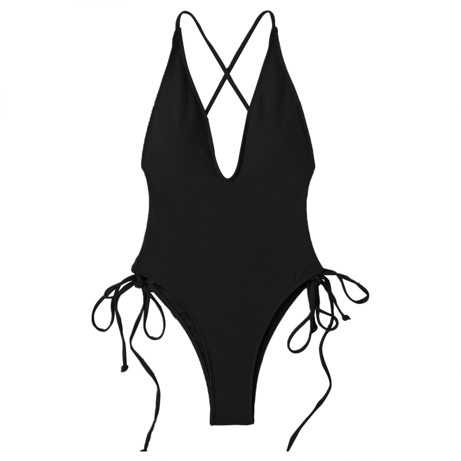 Bikini Home Bikini Lace Womens Solid Color Deep V Neck Strap Bikini