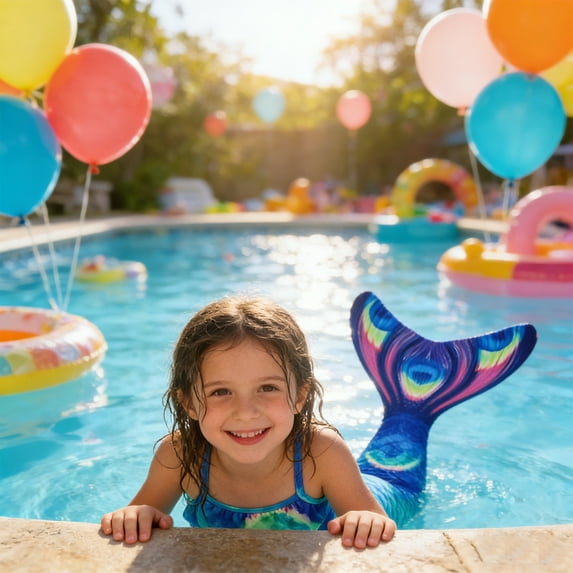 Bikini Mermaid Princess Themed 3Pcs Girls Swimsuit Set Bath Tops Bottom ...