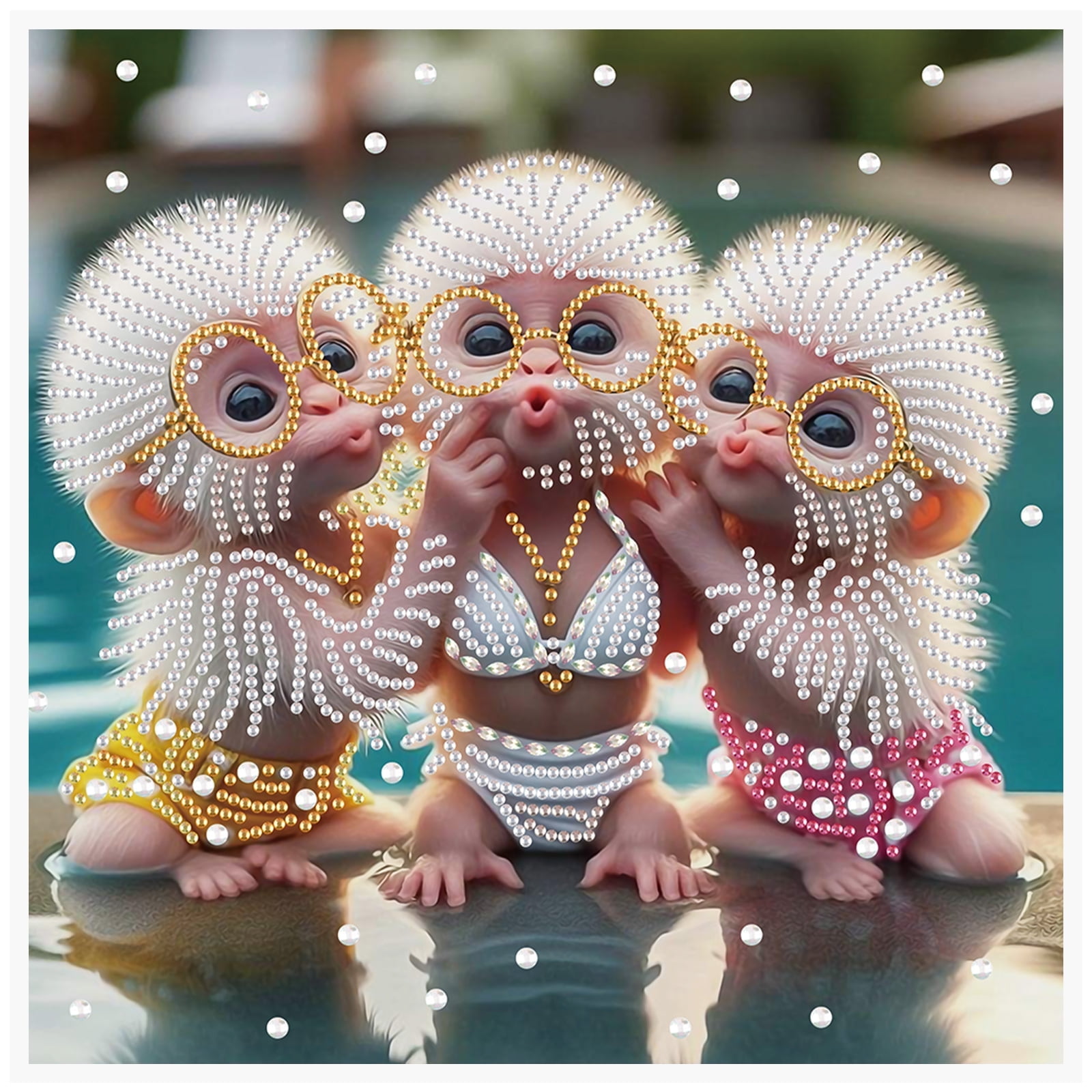 Bikini Monkey Diamond Art Painting Kit - Walmart.com